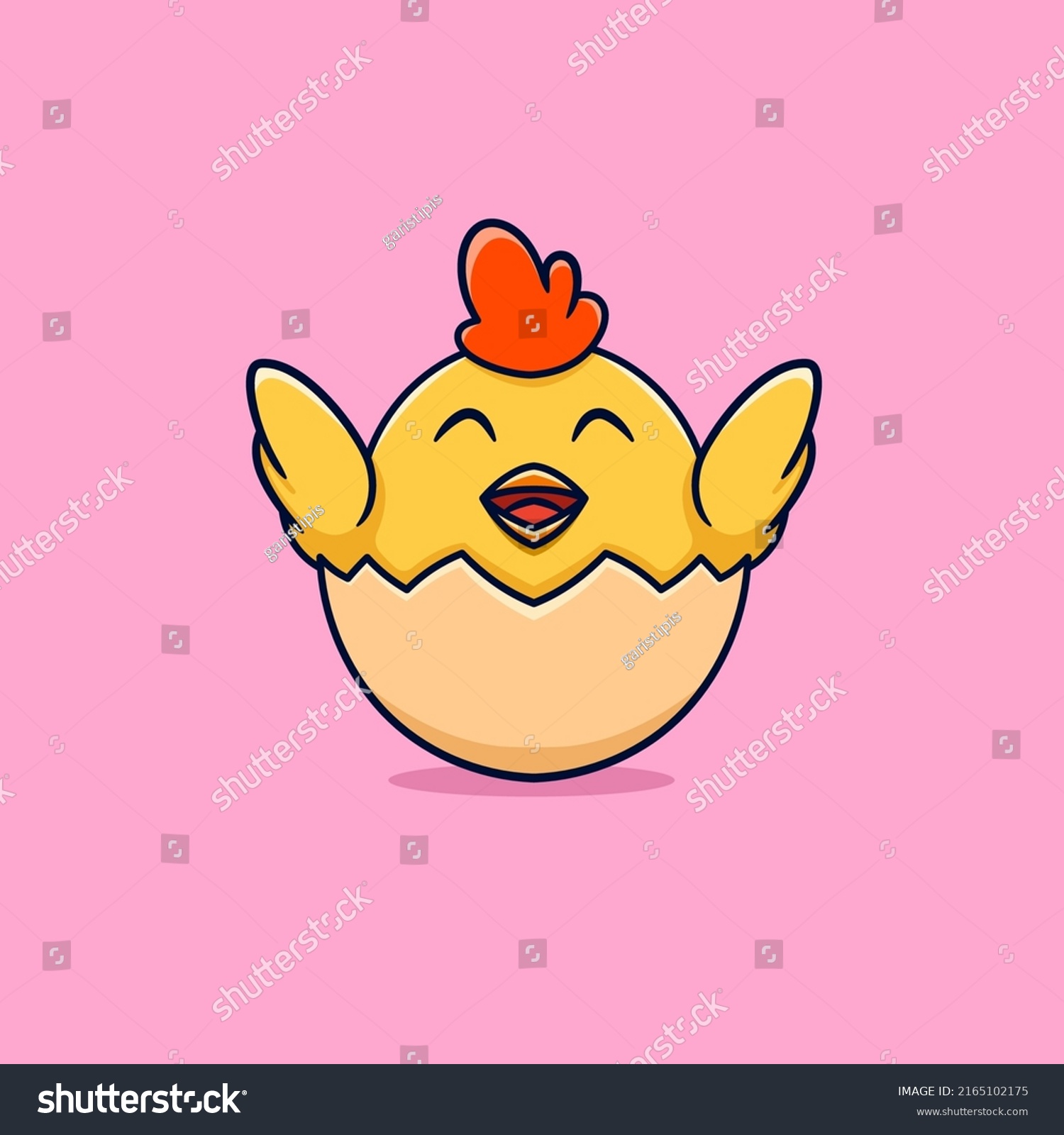 Cute Chicks Hatch Logo Cartoon Stock Vector (Royalty Free) 2165102175 ...