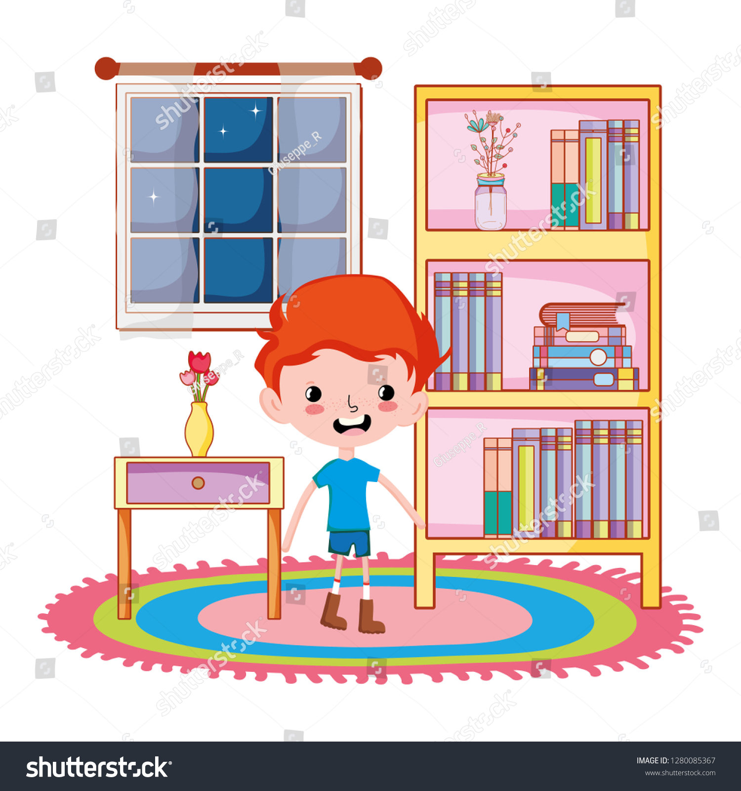 Cute Child Cartoon Stock Vector (Royalty Free) 1280085367