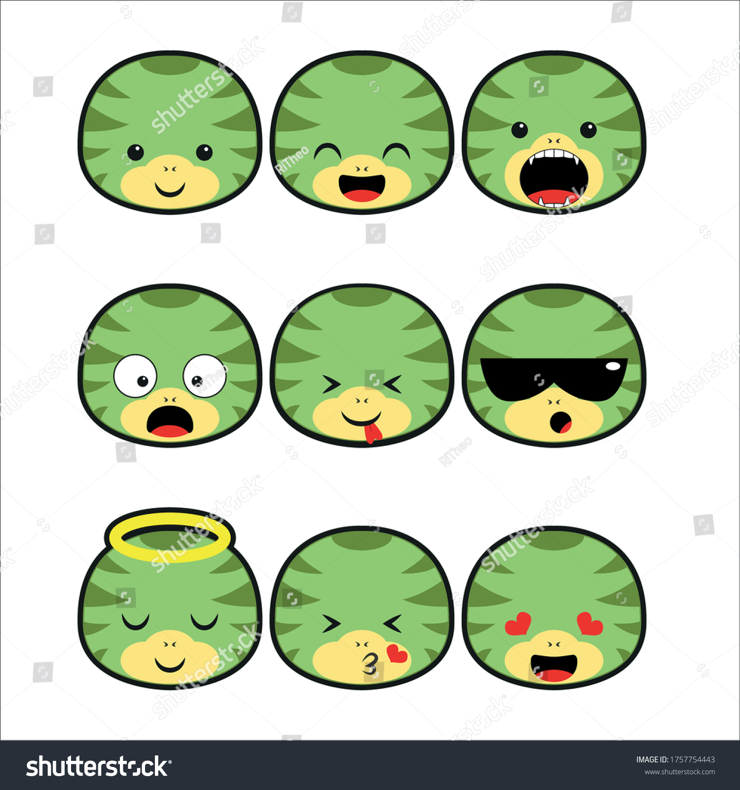 Cute Chinese Zodiac Snake Expression Vector Stock Vector (Royalty Free ...