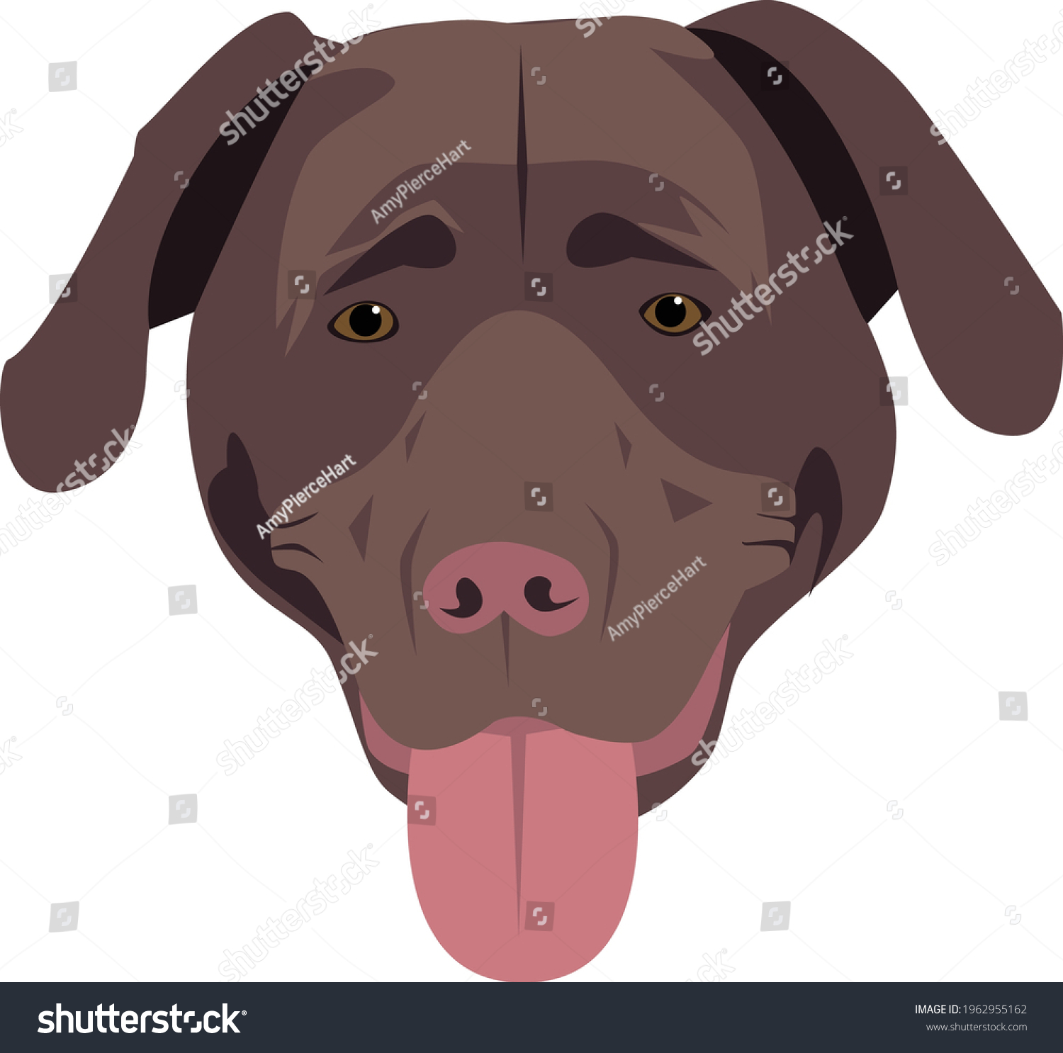 Cute Chocolate Lab Doggy Vector Stock Vector (Royalty Free) 1962955162 ...