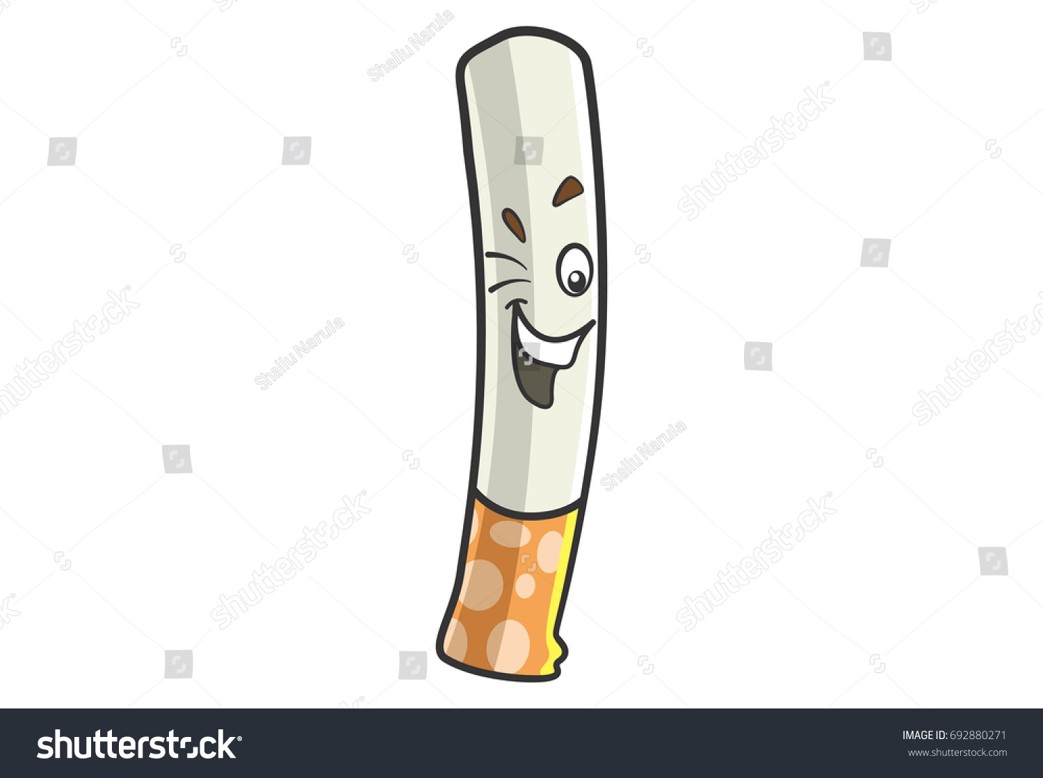 Cute Cigarette Winking Vector Illustration Isolated Stock Vector ...