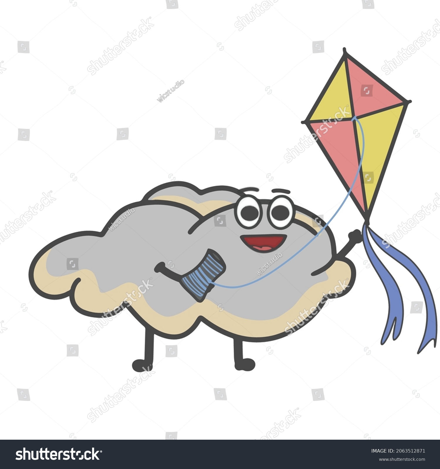 Cute Cloud Activity Character Flat Cartoon Stock Vector (Royalty Free ...