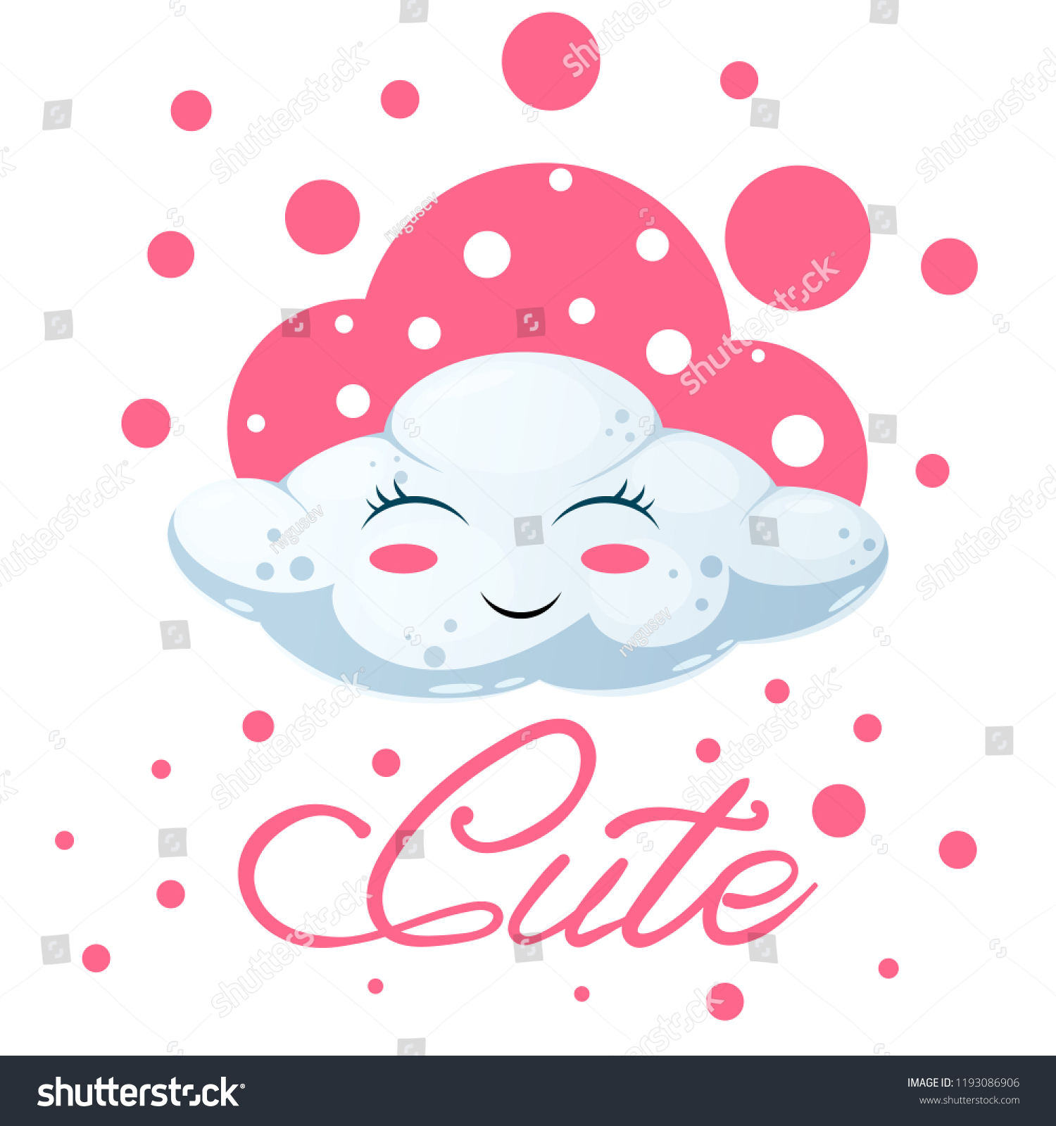 Cute Cloud Characters Blue Splatter Snow Stock Vector (Royalty Free ...