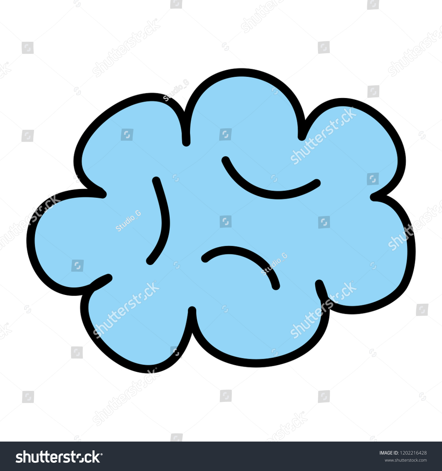Cute Cloud Drawing Icon Stock Vector (Royalty Free) 1202216428