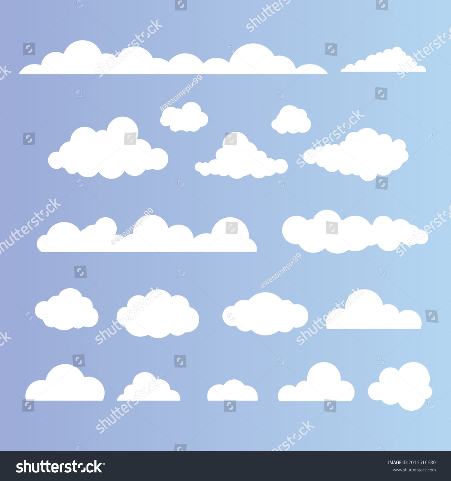 Cute Clouds Sunset Pastel Gradient Sky Stock Vector (Royalty Free ...