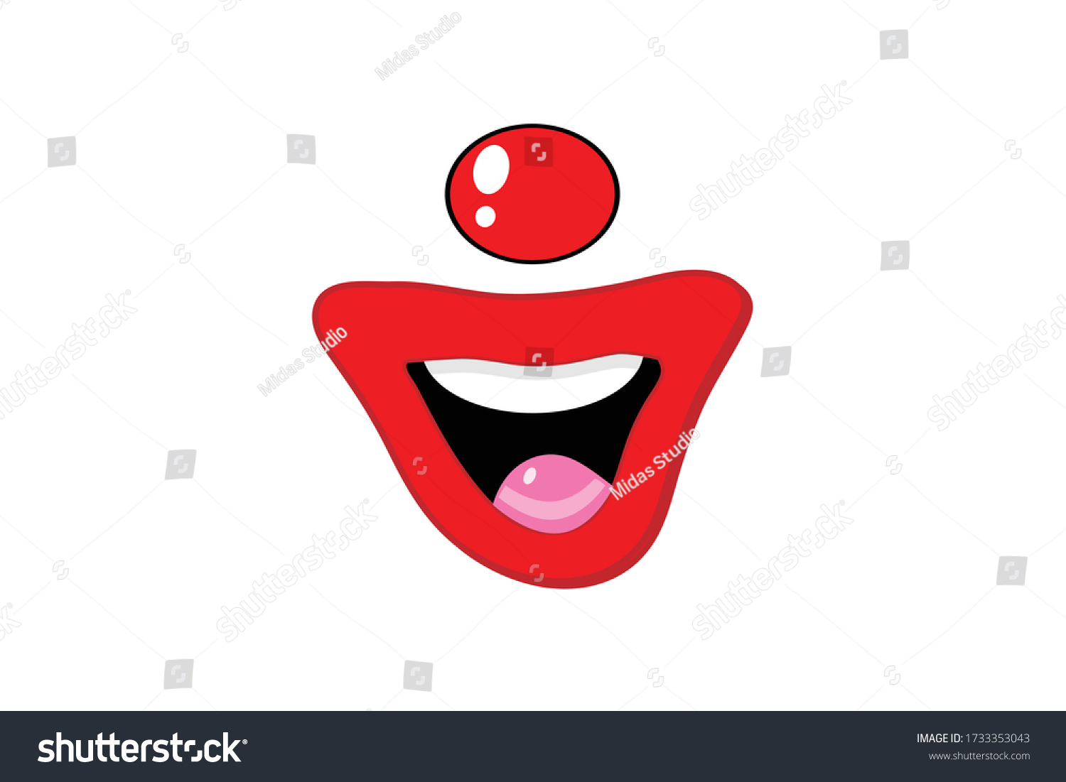 Cute Clown Face Vector Illustration Stock Vector (Royalty Free ...