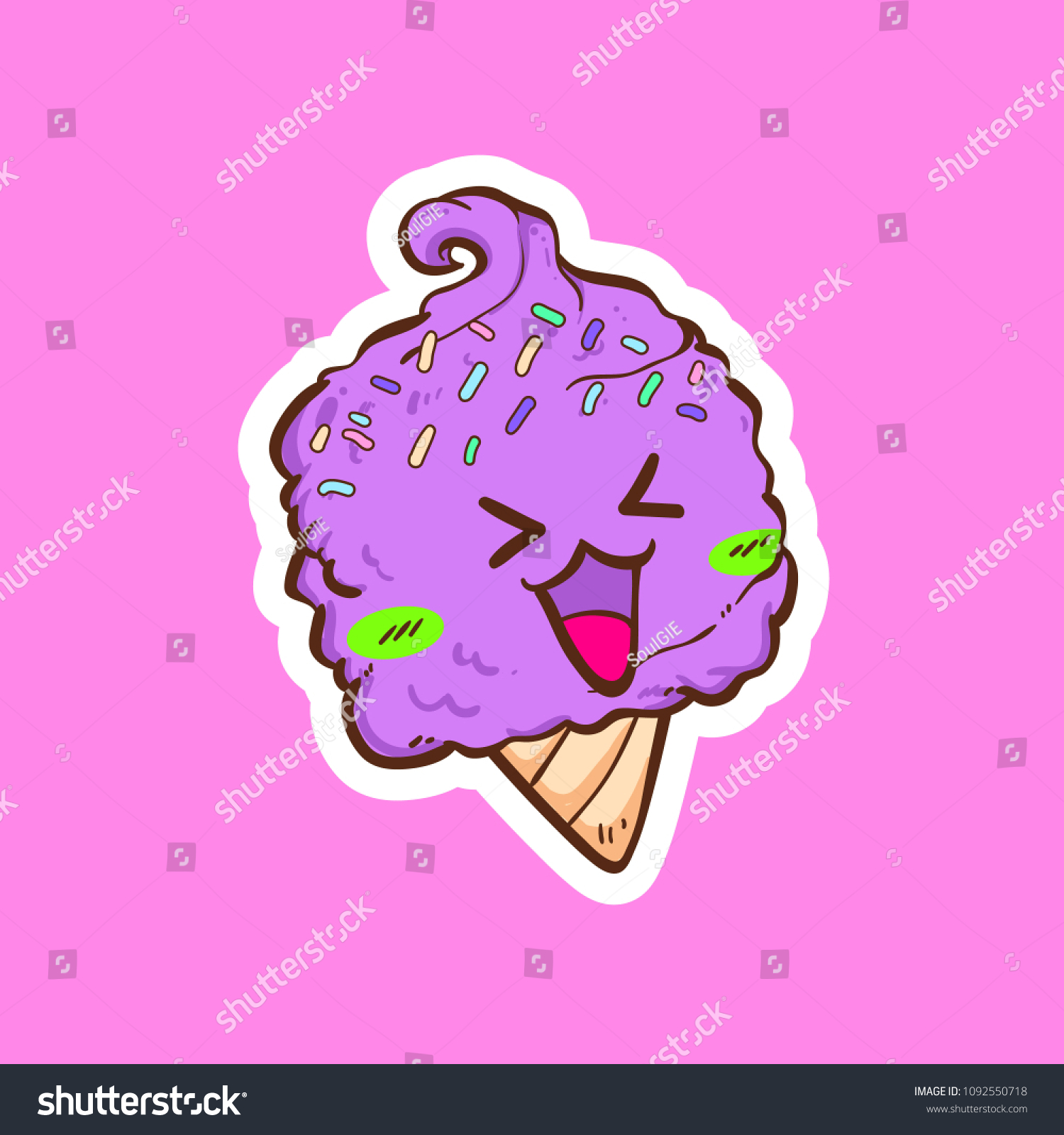 Cute Cotton Candy Stock Vector (Royalty Free) 1092550718 | Shutterstock
