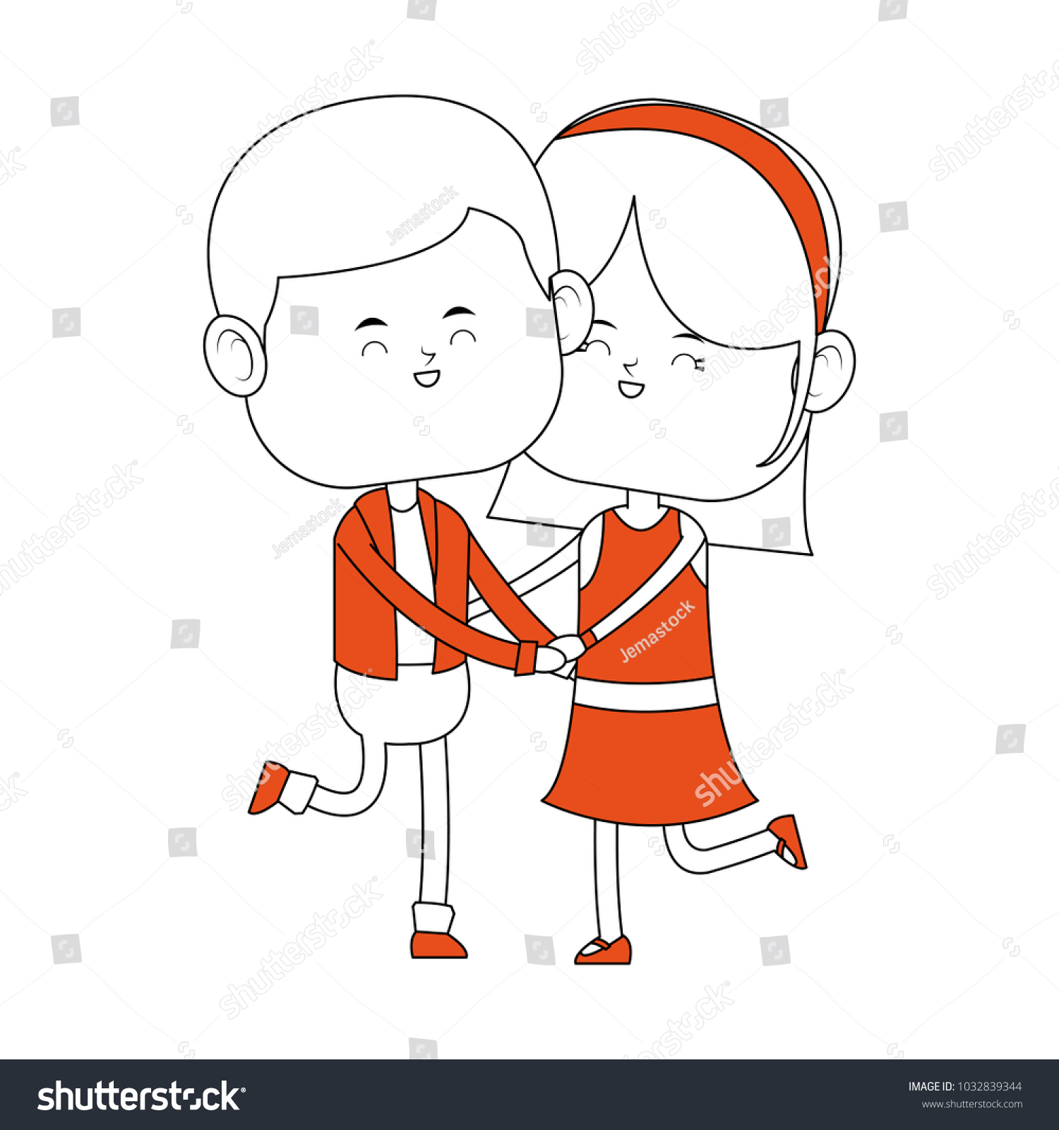 Cute Couple Cartoon Stock Vector (Royalty Free) 1032839344 | Shutterstock