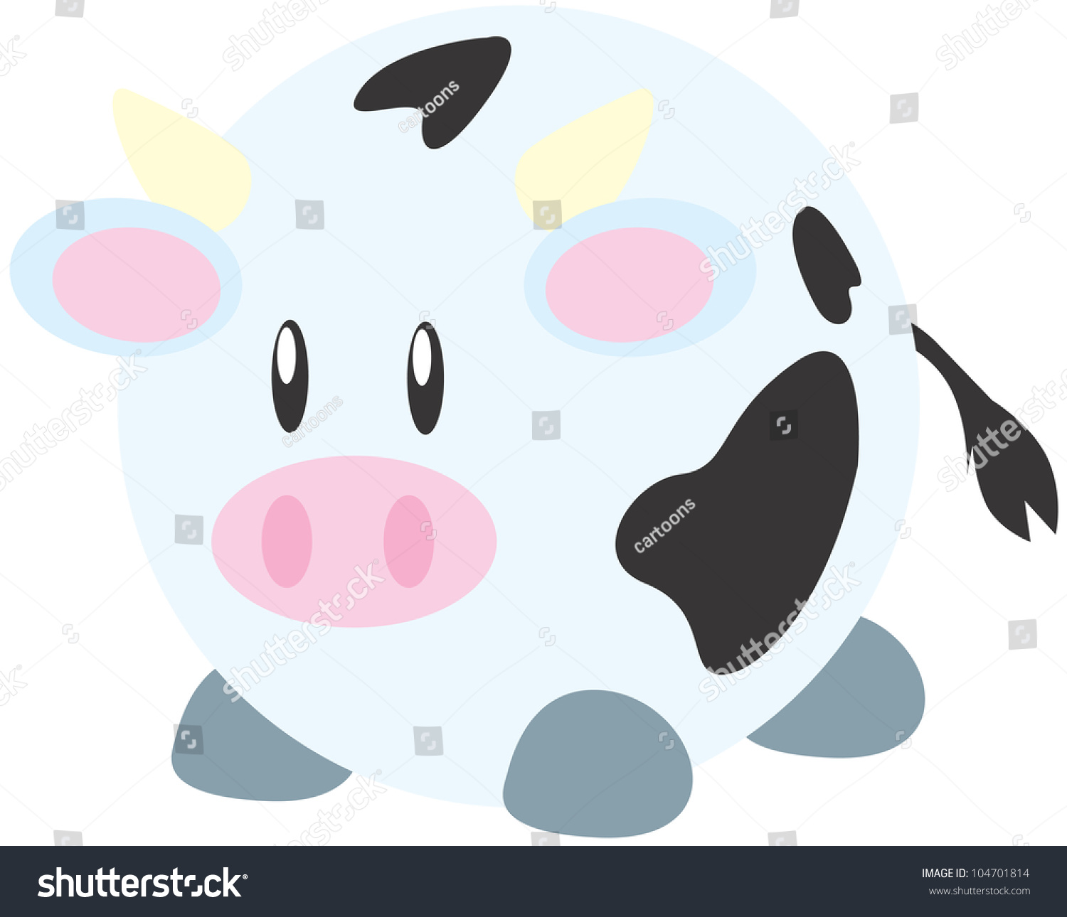 Cute Cow Cartoon Stock Vector (Royalty Free) 104701814 | Shutterstock