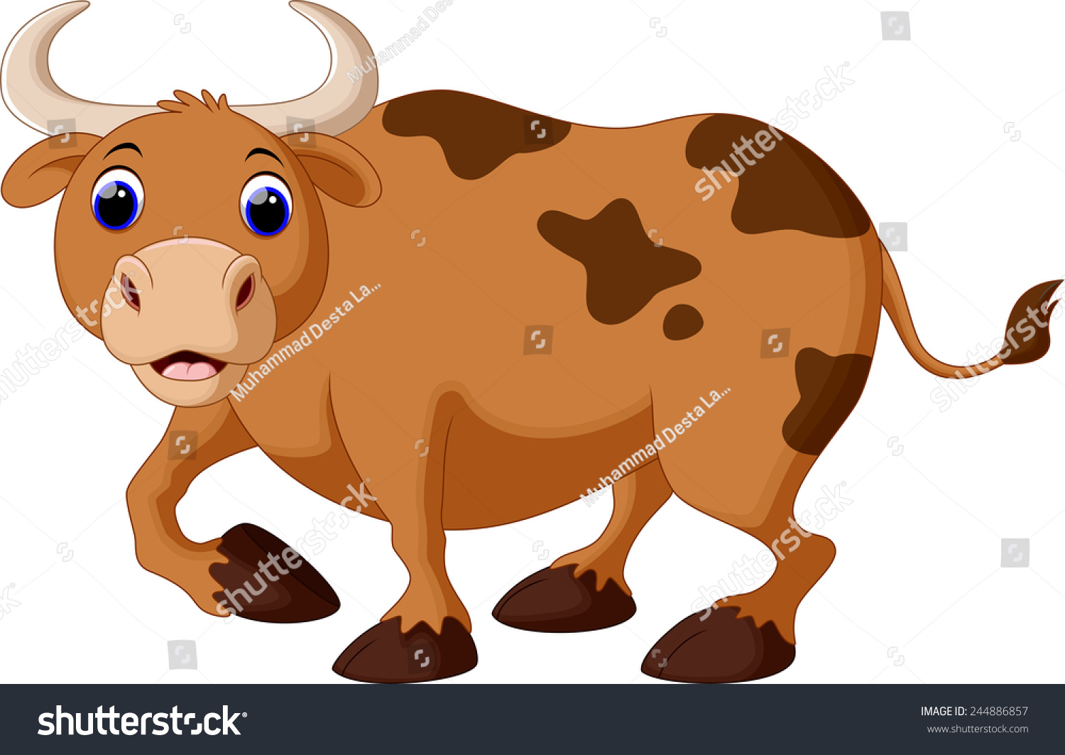 Cute Cow Cartoon Stock Vector (Royalty Free) 244886857 | Shutterstock