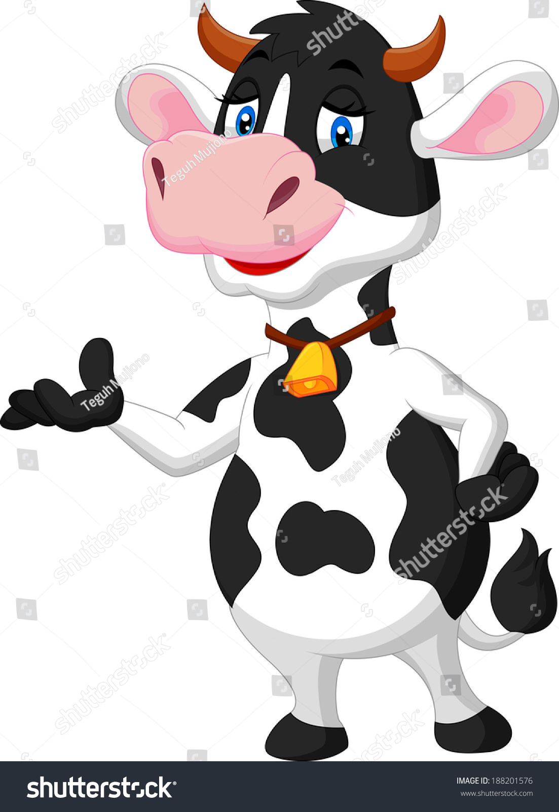 Cute Cow Cartoon Presenting Stock Vector (Royalty Free) 188201576