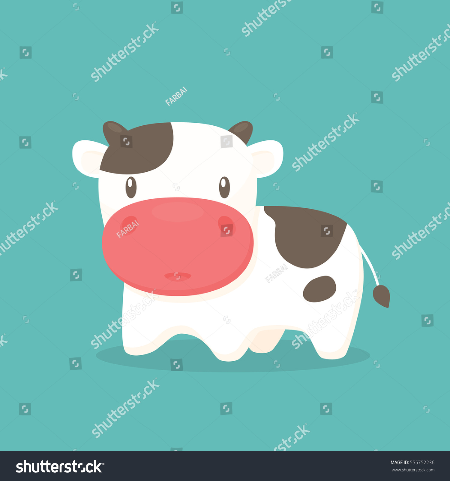 Cute Cow Cartoon Vector Isolated Stock Vector (Royalty Free) 555752236 ...