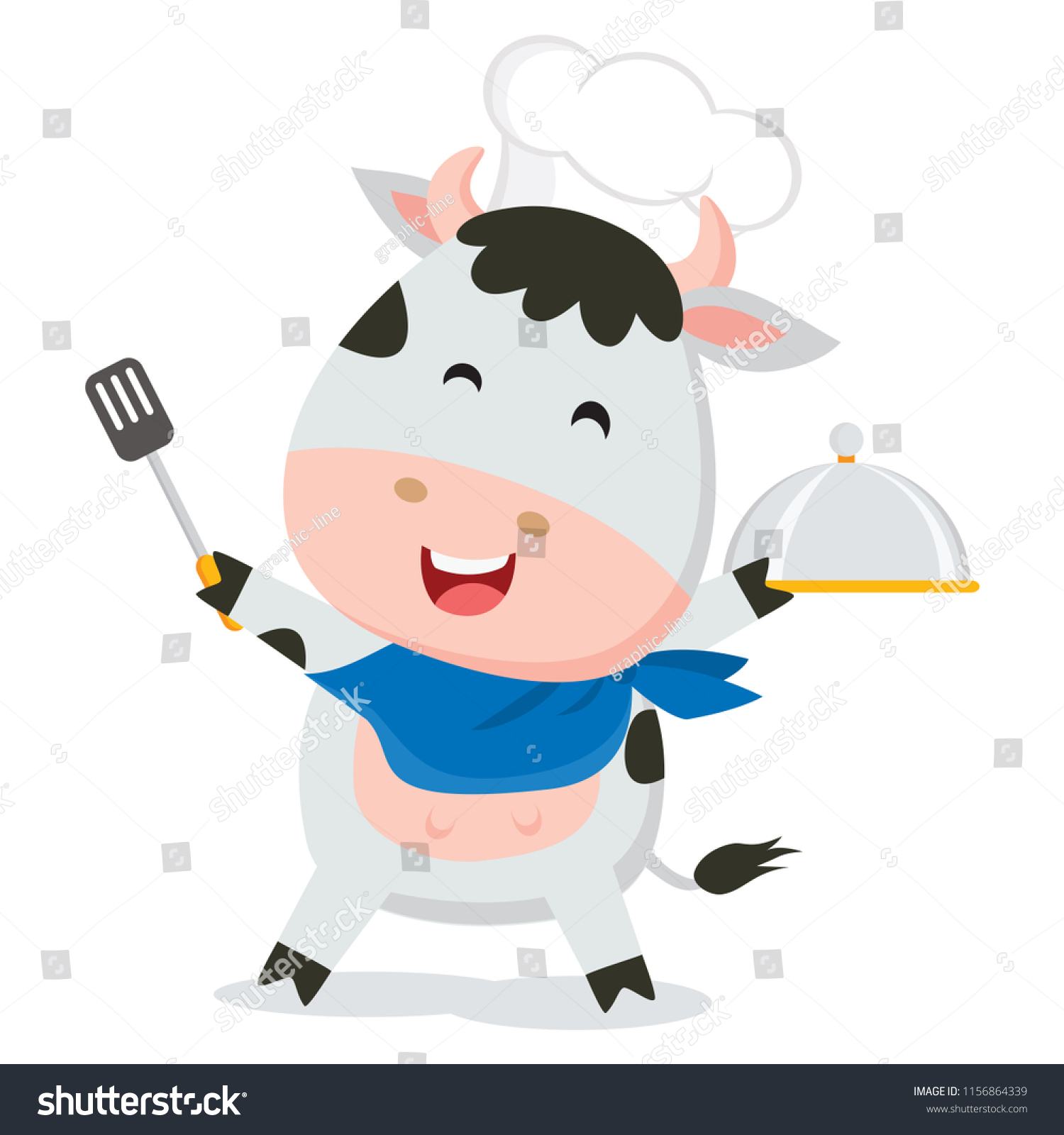 Cute Cow Chef Stock Vector (Royalty Free) 1156864339