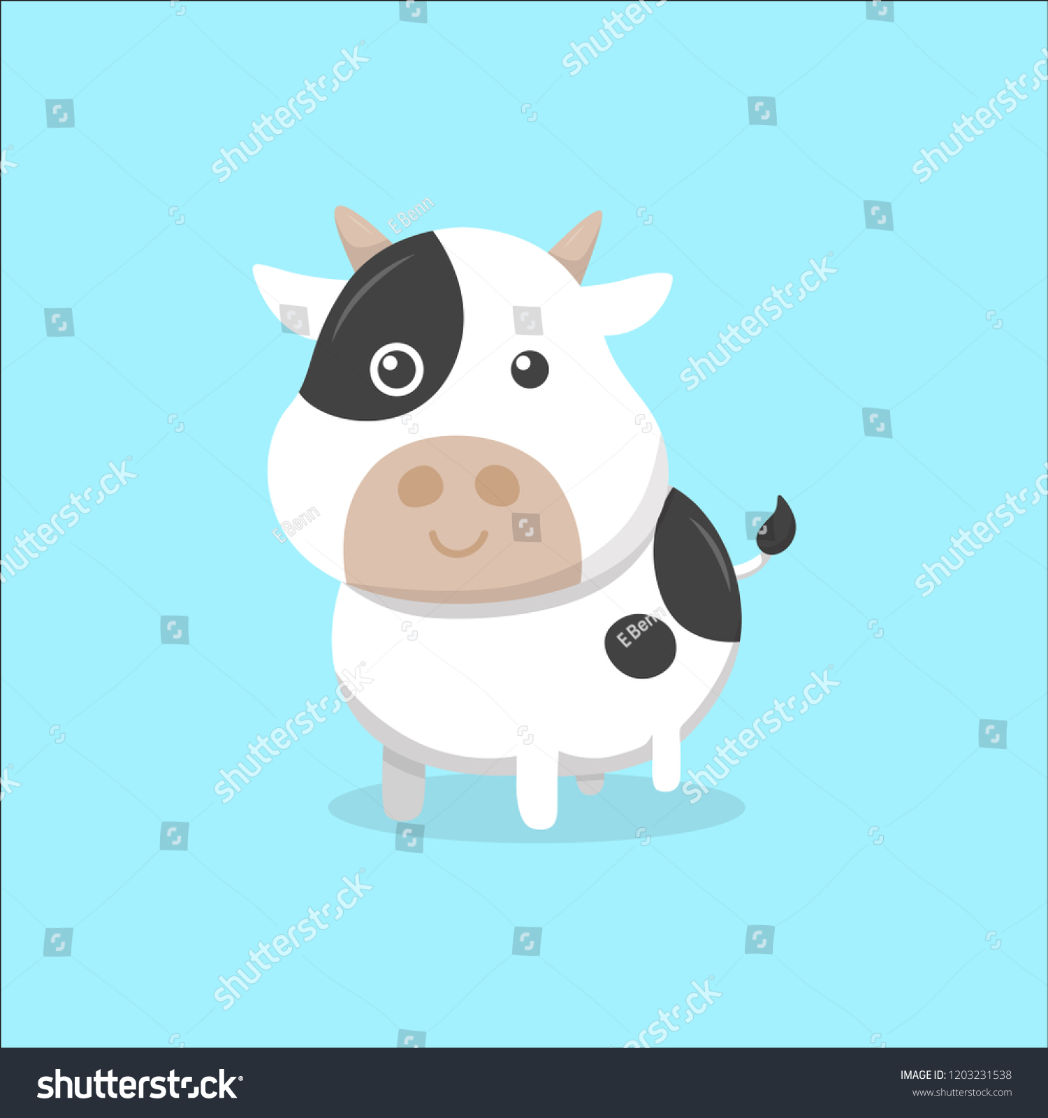 Cute Cow Drawing 스톡 벡터(로열티 프리) 1203231538 | Shutterstock