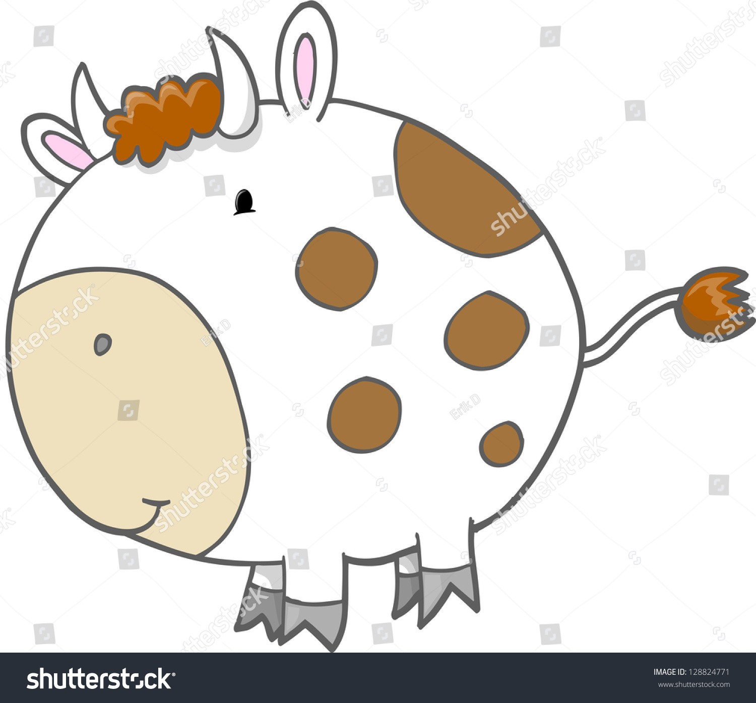 Cute Cow Vector Illustration Art Stock Vector (Royalty Free) 128824771 ...