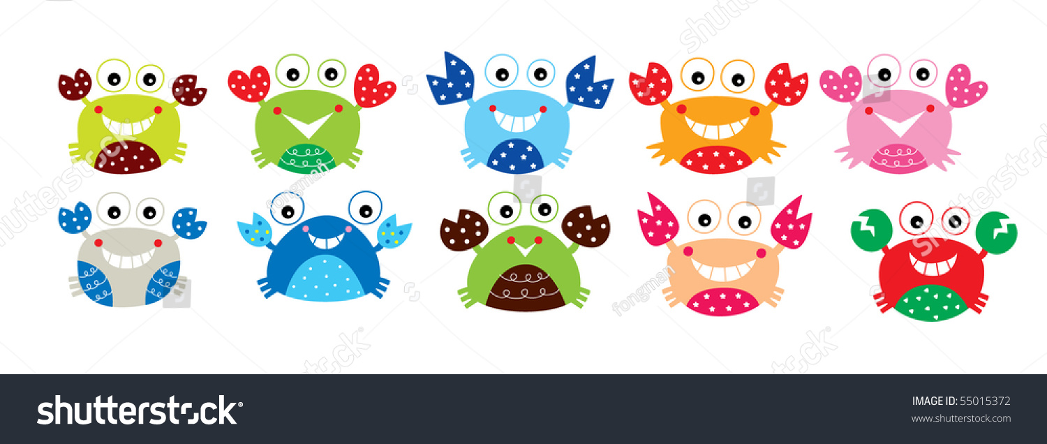 Cute Crab Doodle Stock Vector Illustration 55015372 : Shutterstock
