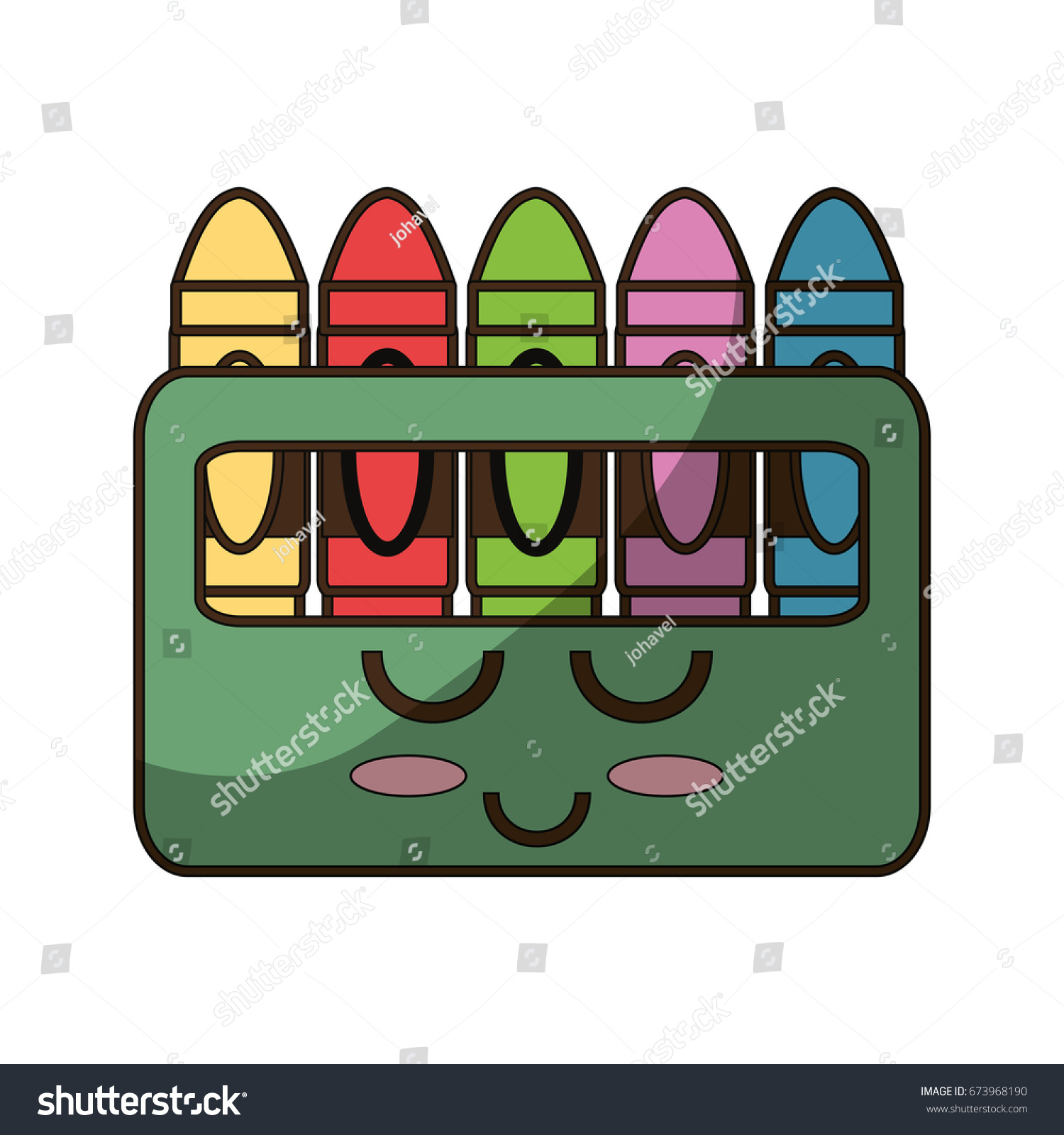 Cute Crayons Cartoon Stock Vector (Royalty Free) 673968190 | Shutterstock