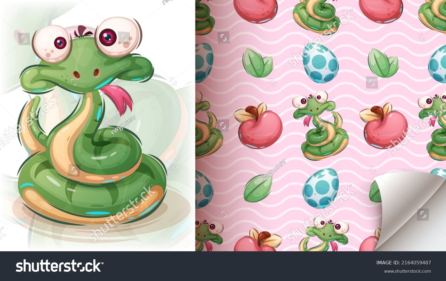 Cute Crazy Snake Seamless Snake Stock Vector (Royalty Free) 2164059487 ...