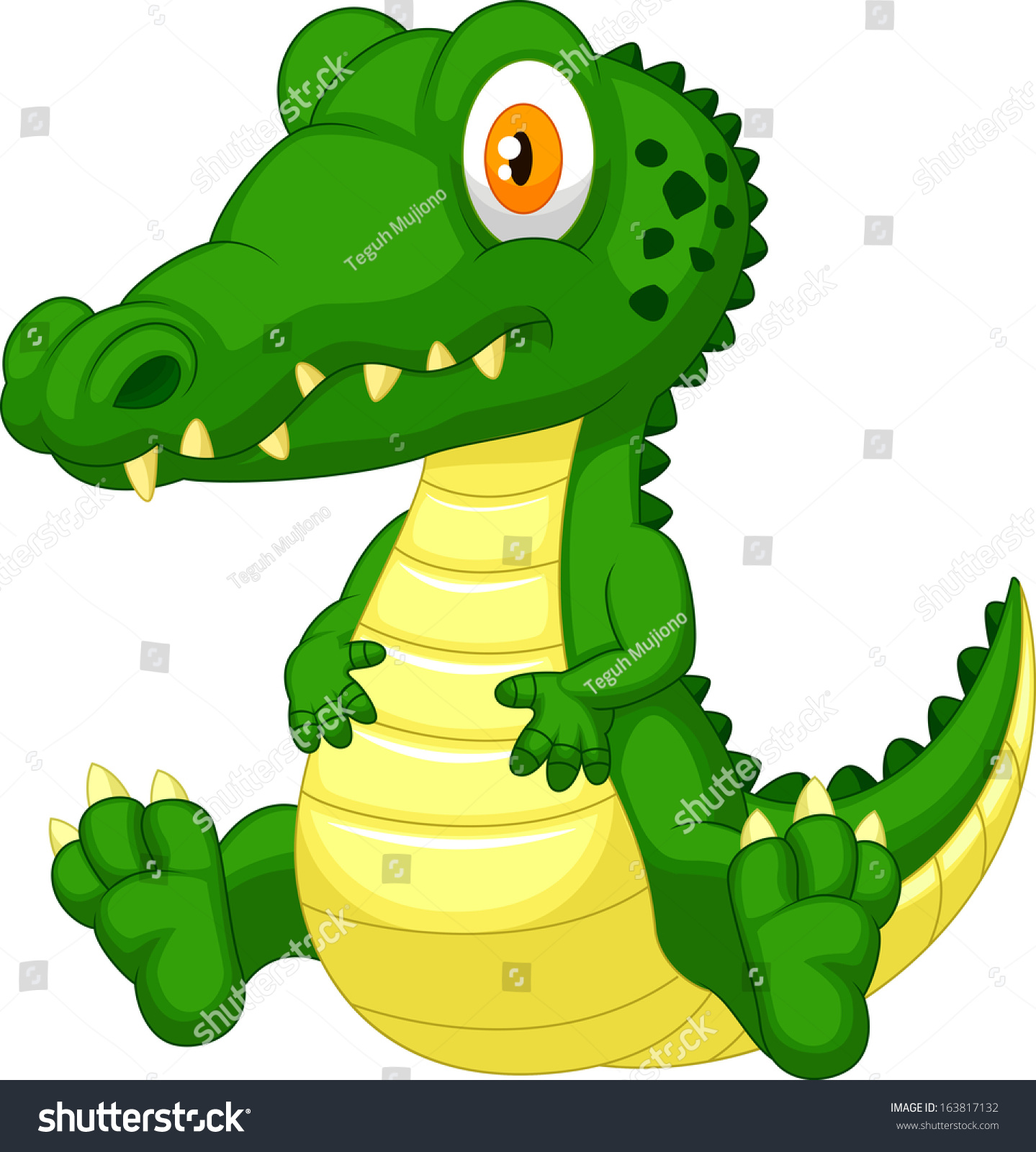 Cute Crocodile Cartoon Stock Vector (Royalty Free) 163817132
