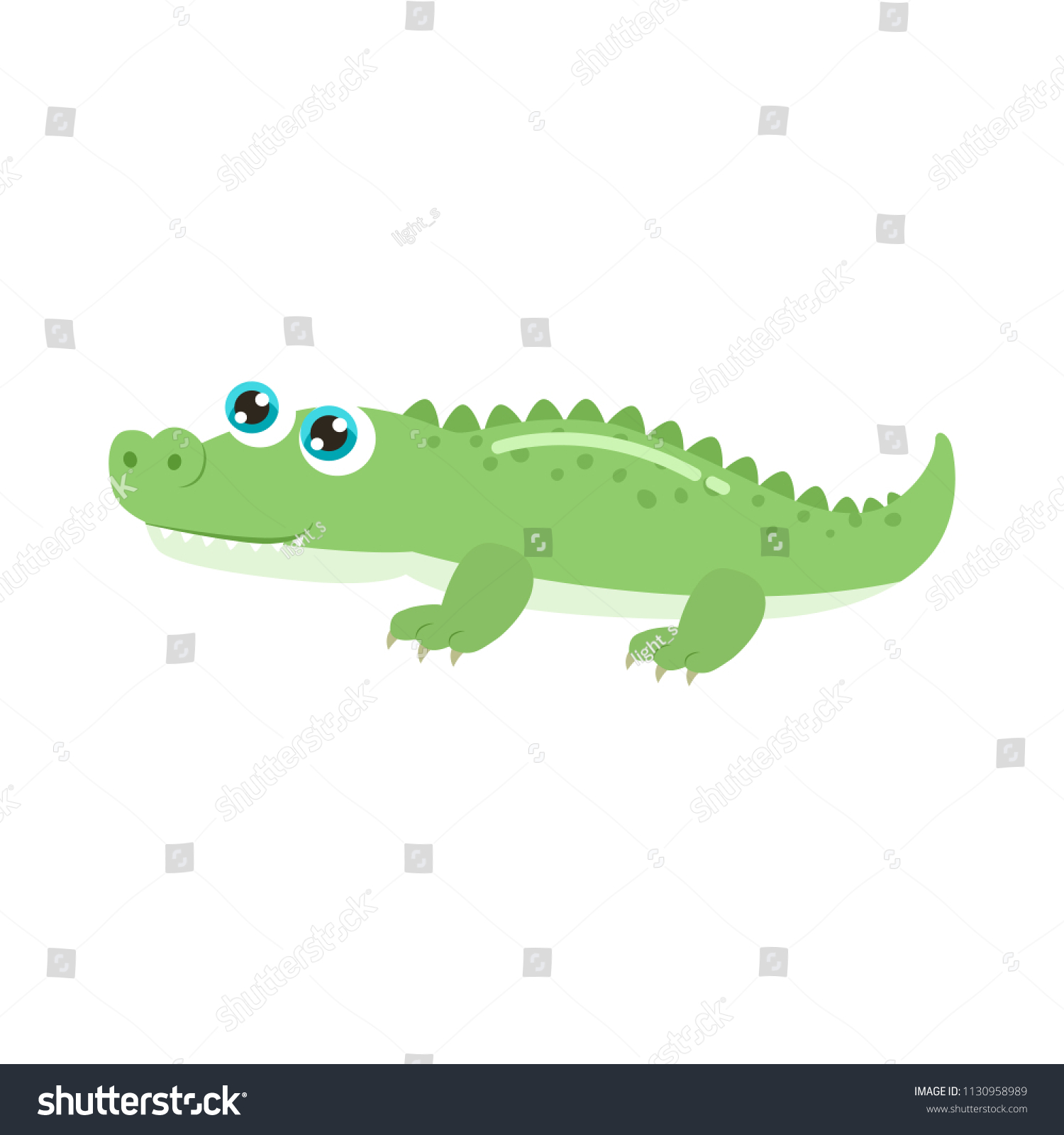 Cute Crocodile Vector Illustration Flat Design Stock Vector (Royalty ...