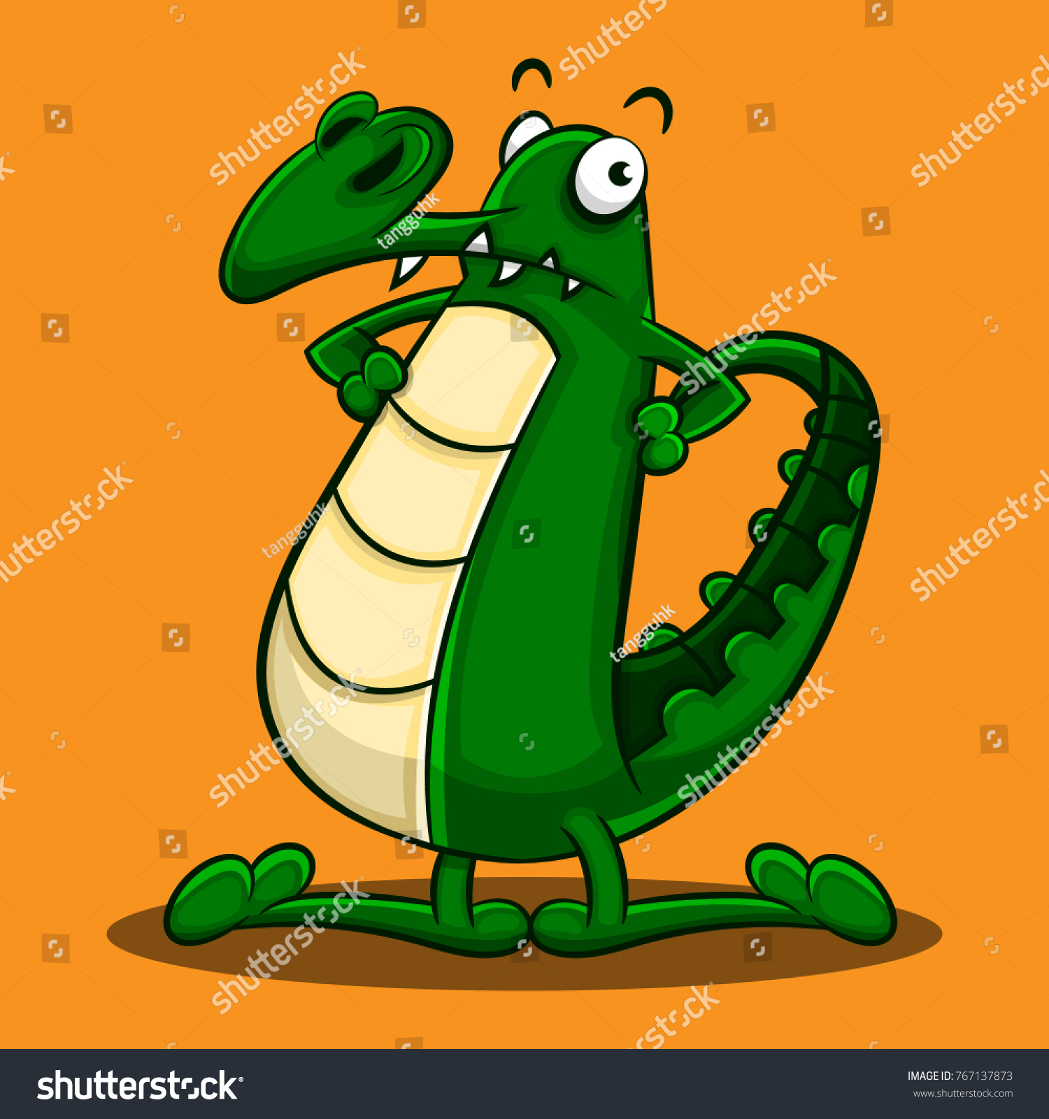 Cute Crocodiles Standing Cartoon Vector: vetor stock (livre de direitos ...