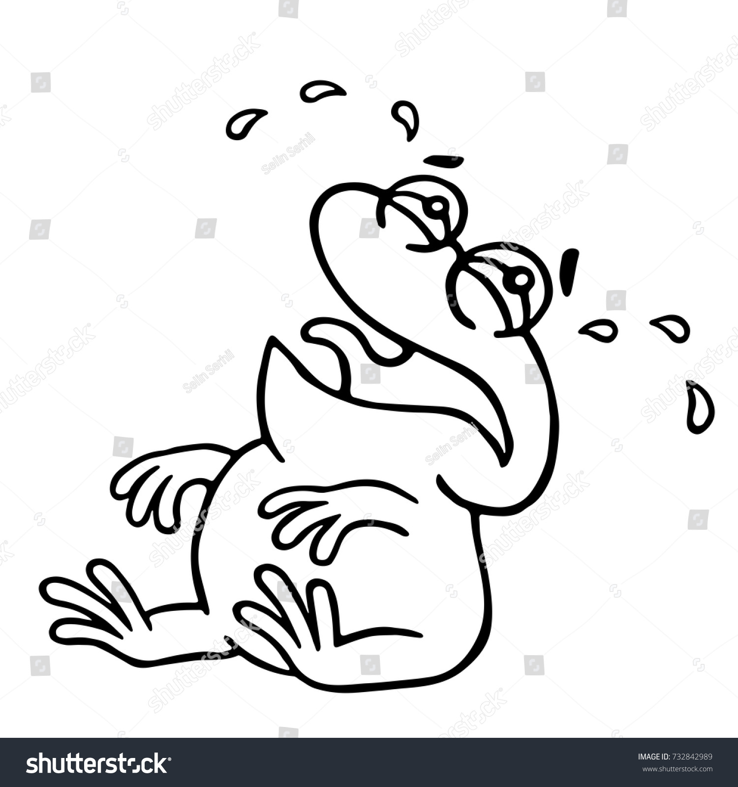 Cute Crying Toad Vector Illustration Funny Stock Vector (Royalty Free ...