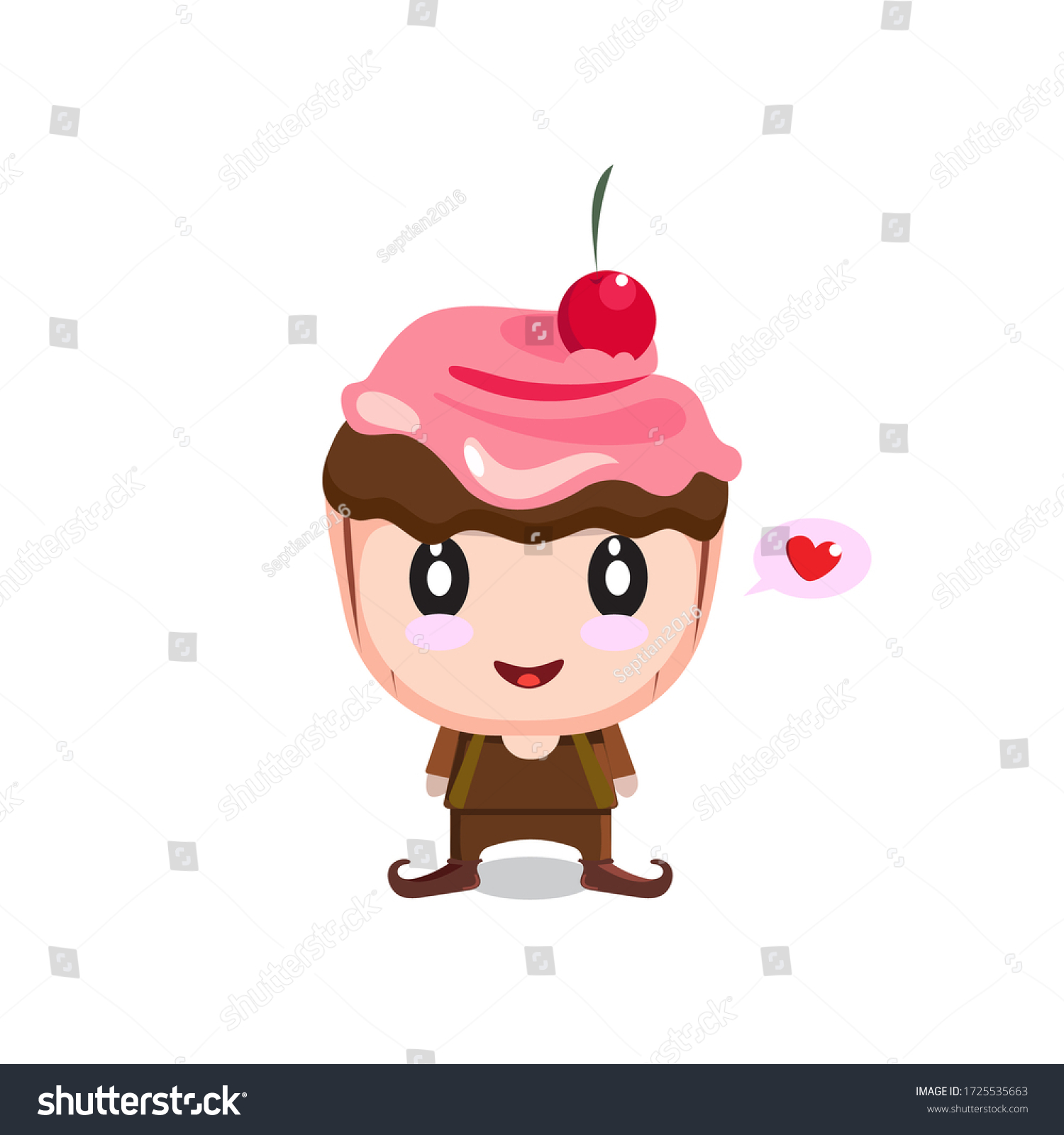 Cute Cupcake Kid Character Vector Design Stock Vector (Royalty Free ...
