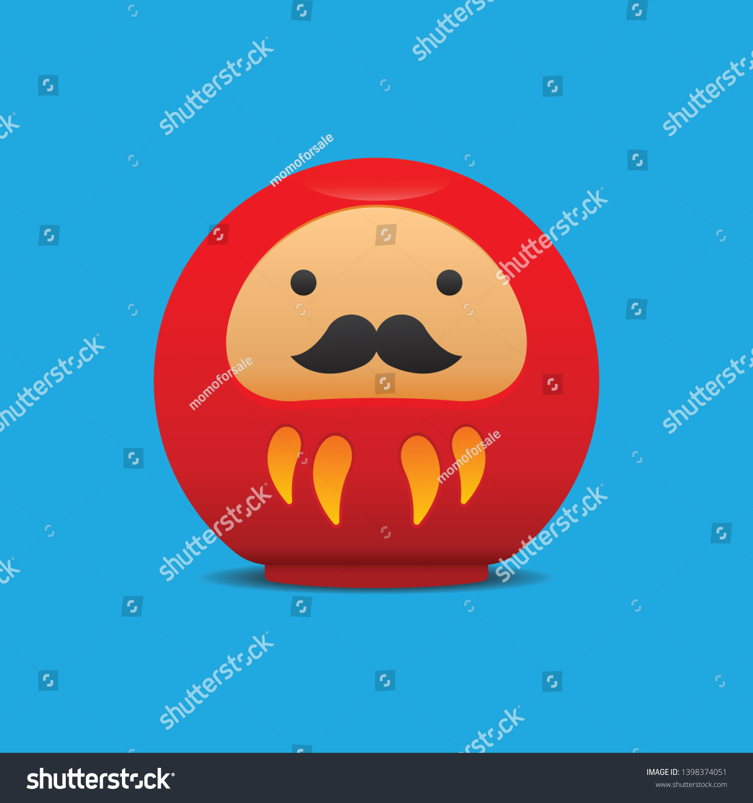 Cute Daruma Doll Vector Illustration Stock Vector (Royalty Free ...