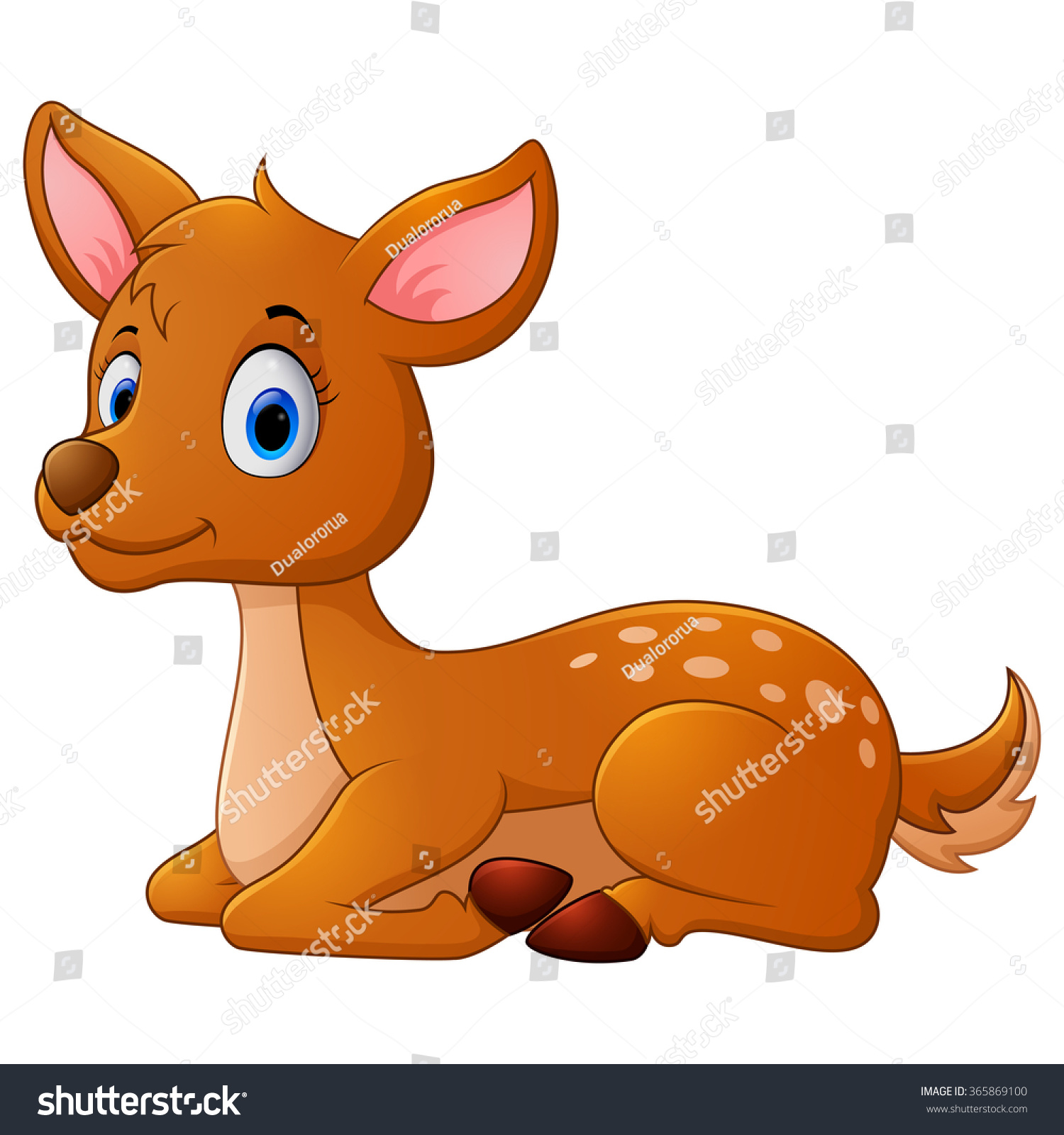 Cute Deer Cartoon Stock Vector 365869100 - Shutterstock