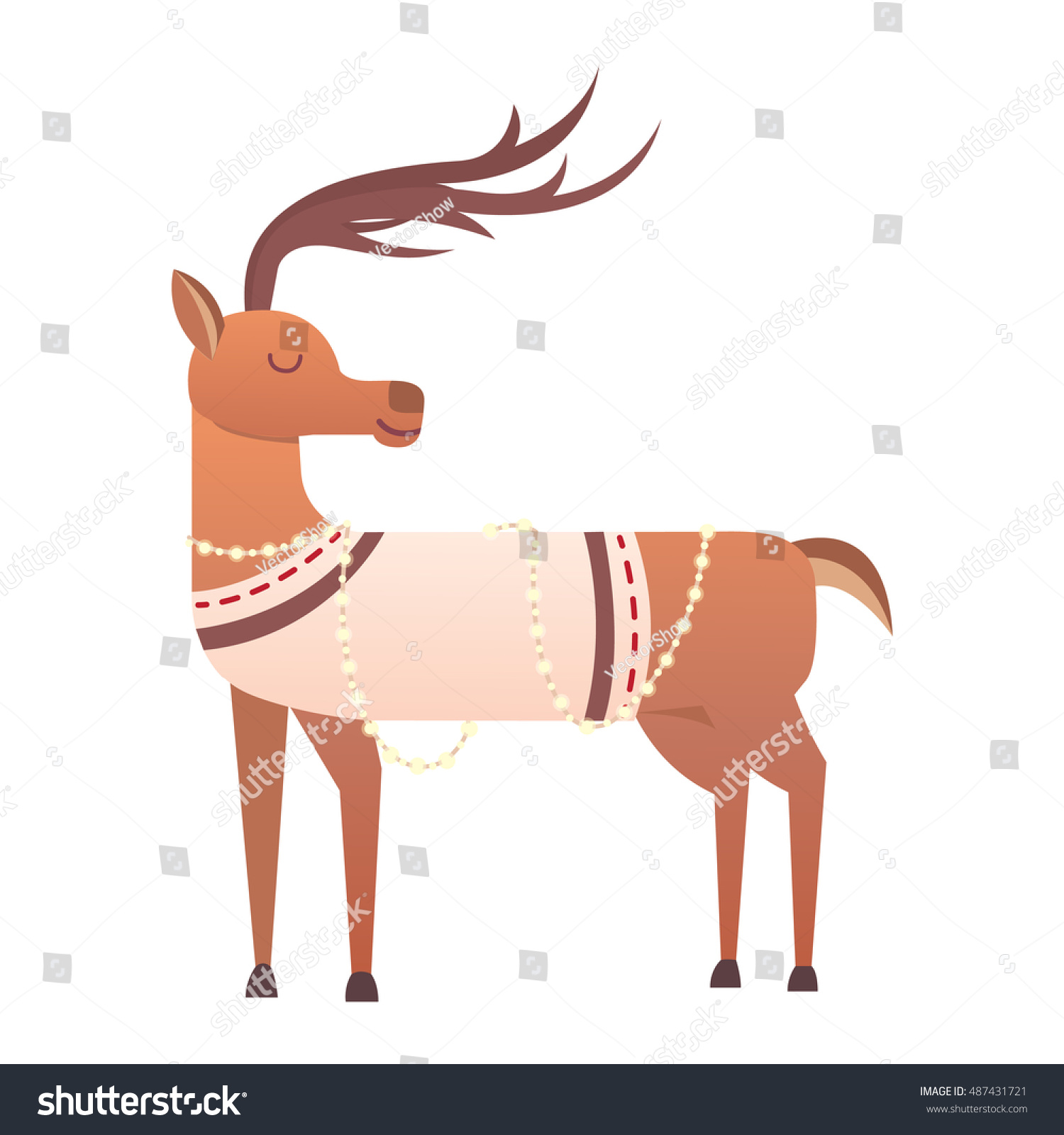 Cute Deer Cartoon Comic Wild Vector Stock Vector (Royalty Free) 487431721