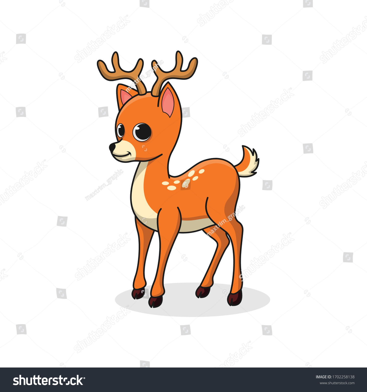 Cute Deer Cartoon Design Vector Stock Vector (Royalty Free) 1702258138 ...