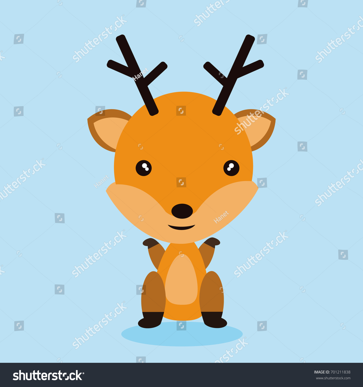 Cute Deer Cartoon Vector Stock Vector (Royalty Free) 701211838 ...