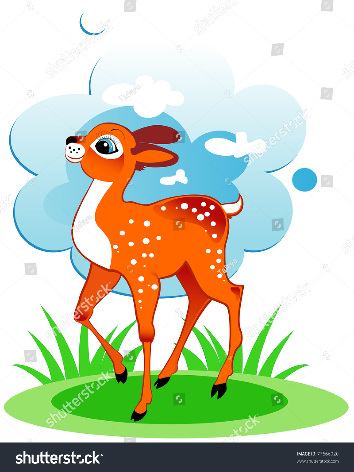 Cute Deer Vector Illustration Stock Vector (Royalty Free) 77666920 ...