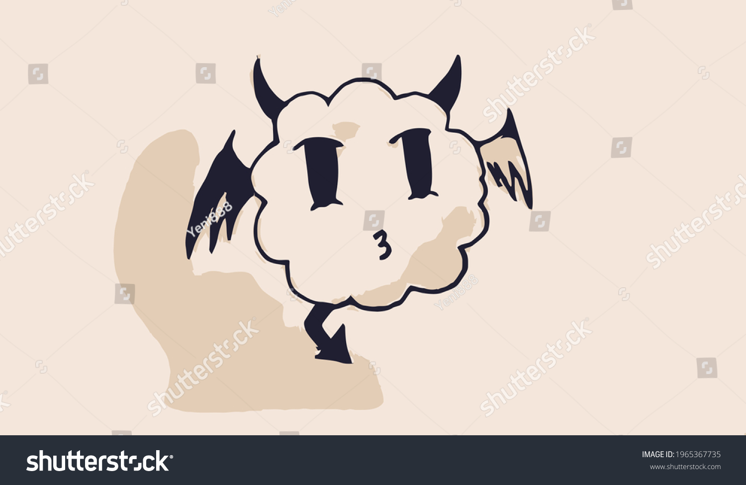 Cute Demon Satanic Vector Illustration Stock Vector (Royalty Free ...