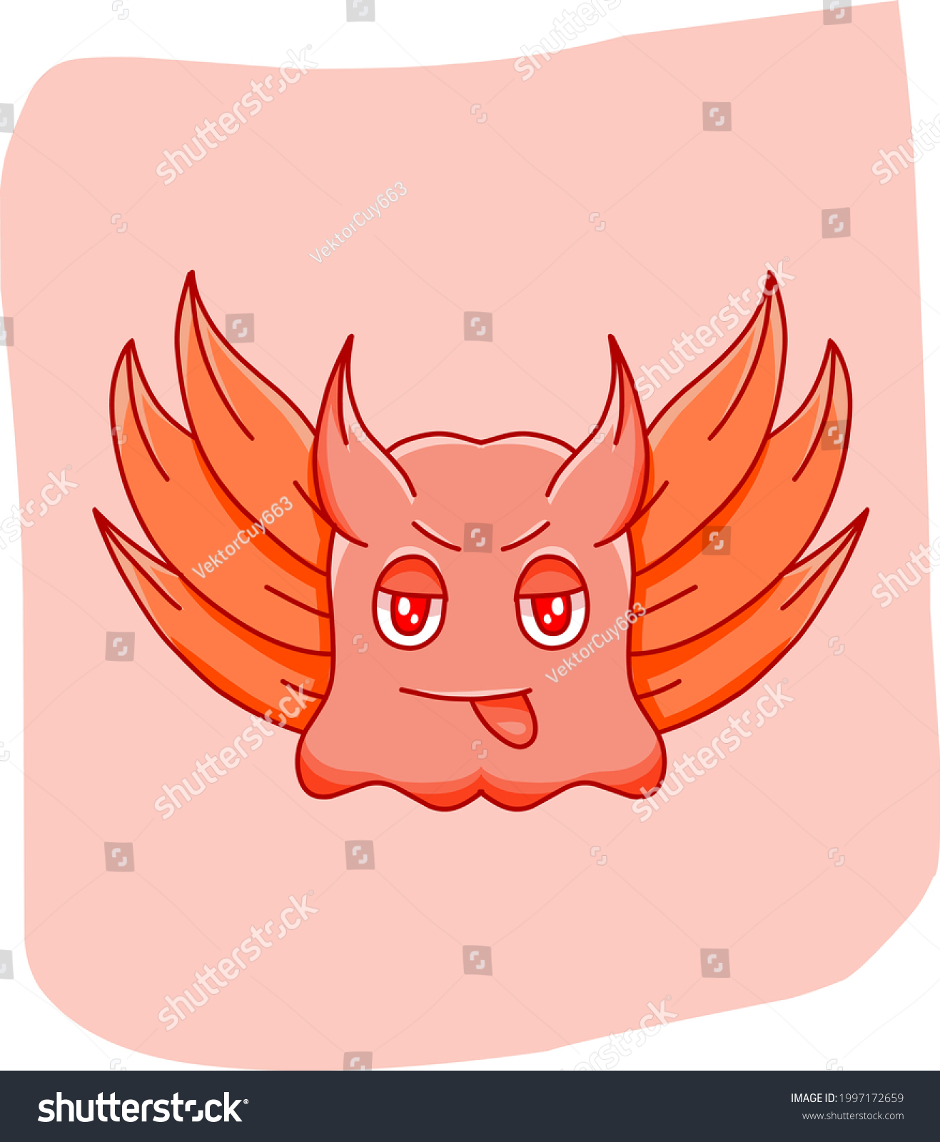 Cute Devil Doodle Vector Illustration Simple Stock Vector (Royalty Free ...