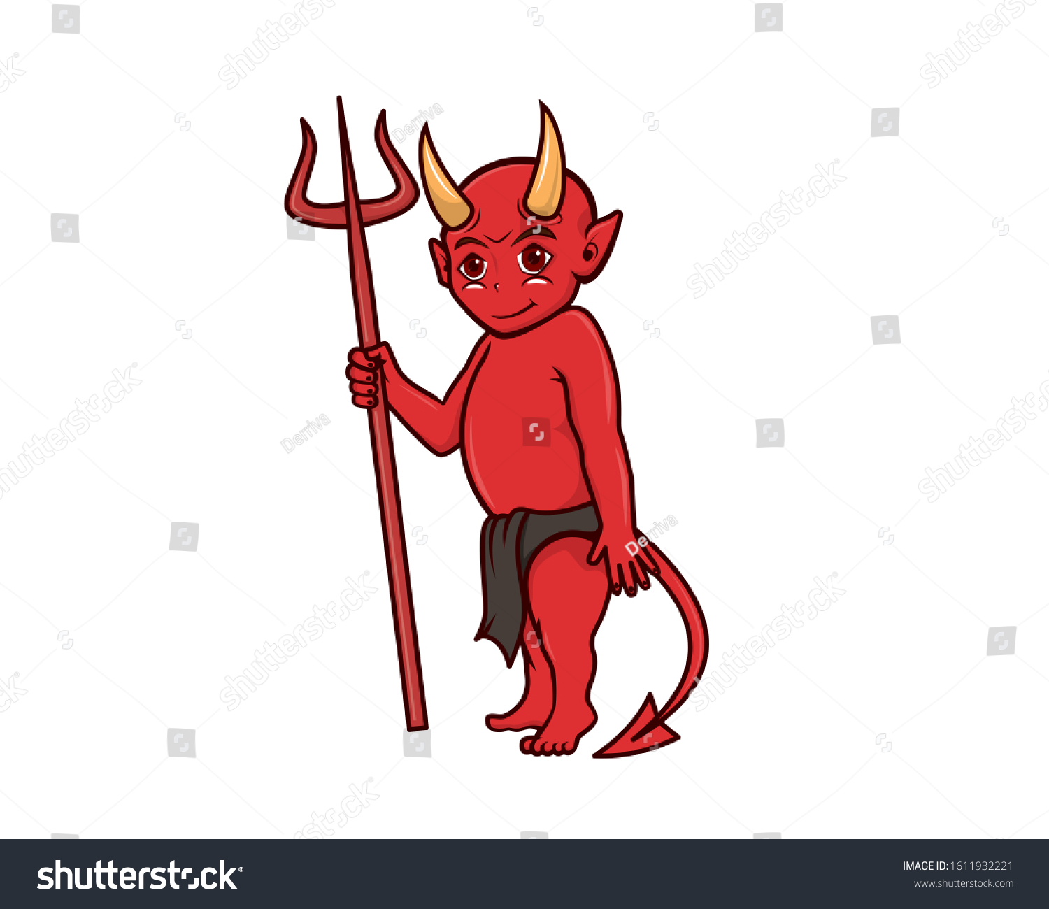 Cute Devil Illustration Cartoon Style Stock Vector (Royalty Free ...