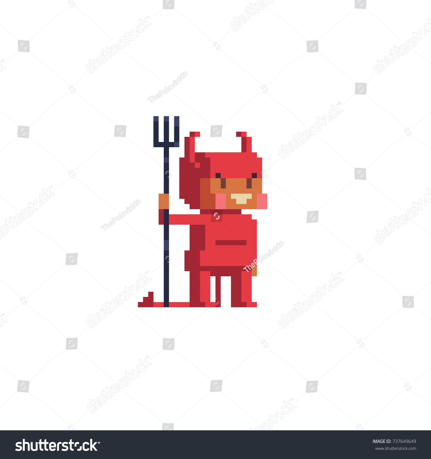 Cute Devil Kid Pixel Art Style 库存矢量图（免版税）737649649 | Shutterstock