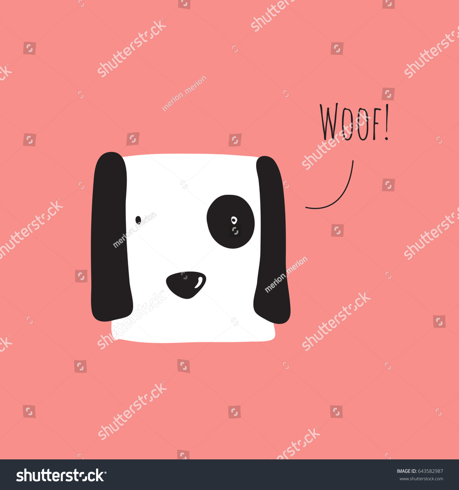 Cute Dog Barking Vector Illustration Stock Vector (Royalty Free) 643582987