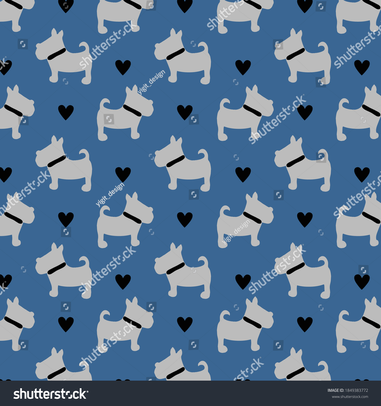 Cute Dog Pattern Vector Illustration Stock Vector (Royalty Free ...