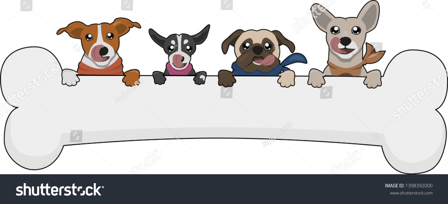 Cute Dog Bone Cartoon Design Stock Vector (Royalty Free) 1398392000 ...