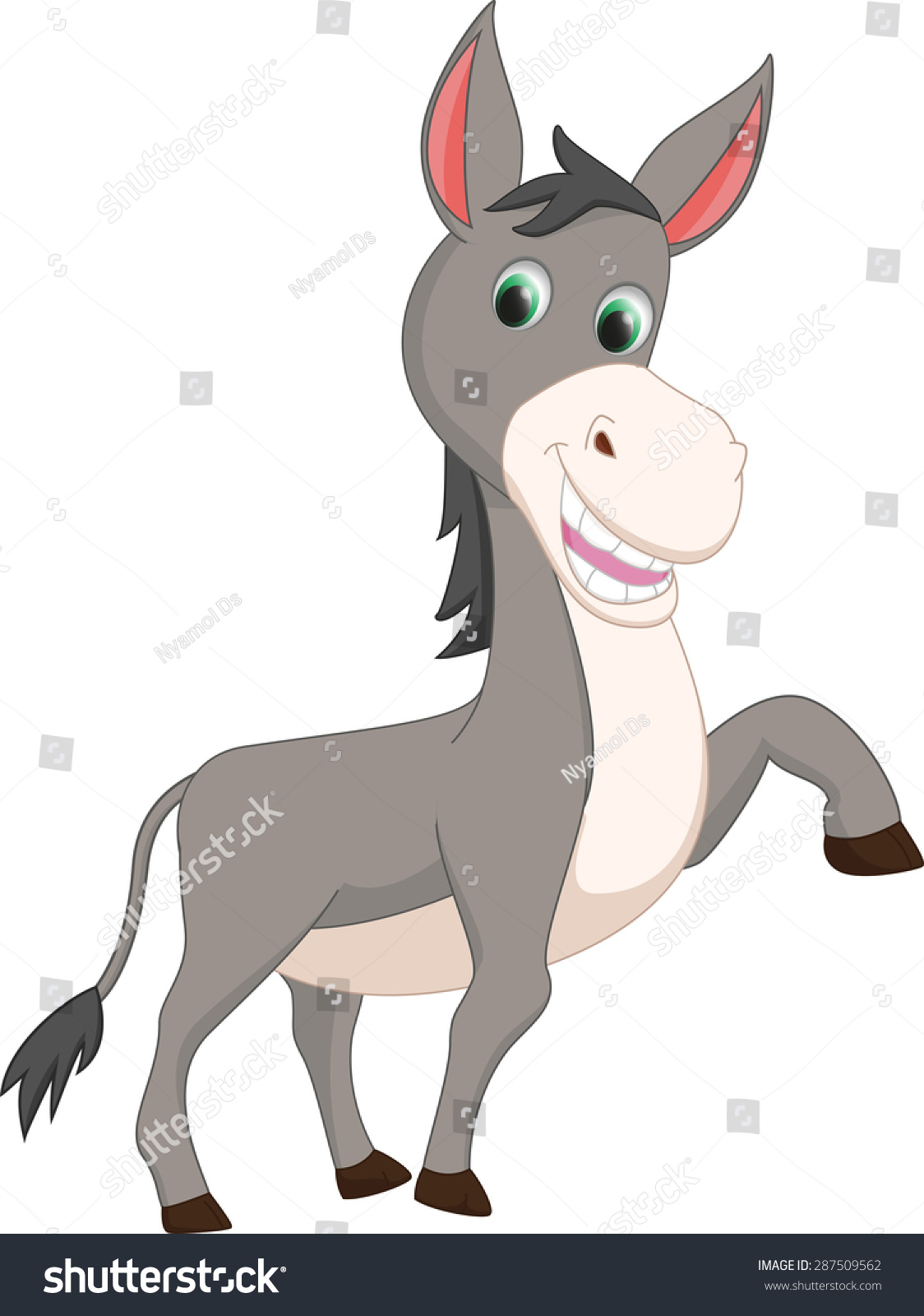Cute Donkey Cartoon Stock Vector (Royalty Free) 287509562