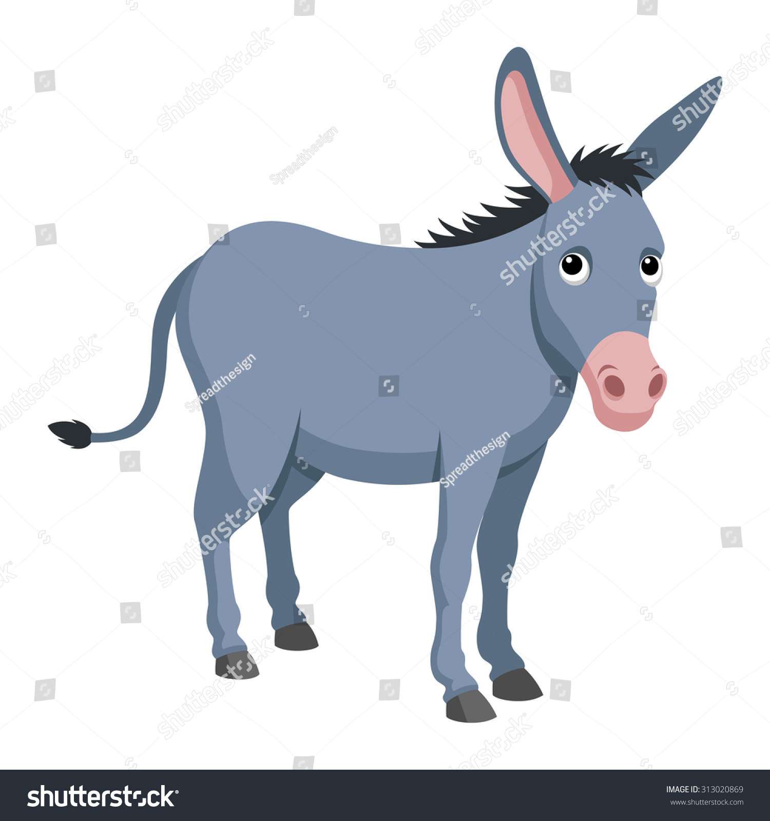 Cute Donkey Cartoon Stock Vector (Royalty Free) 313020869 | Shutterstock