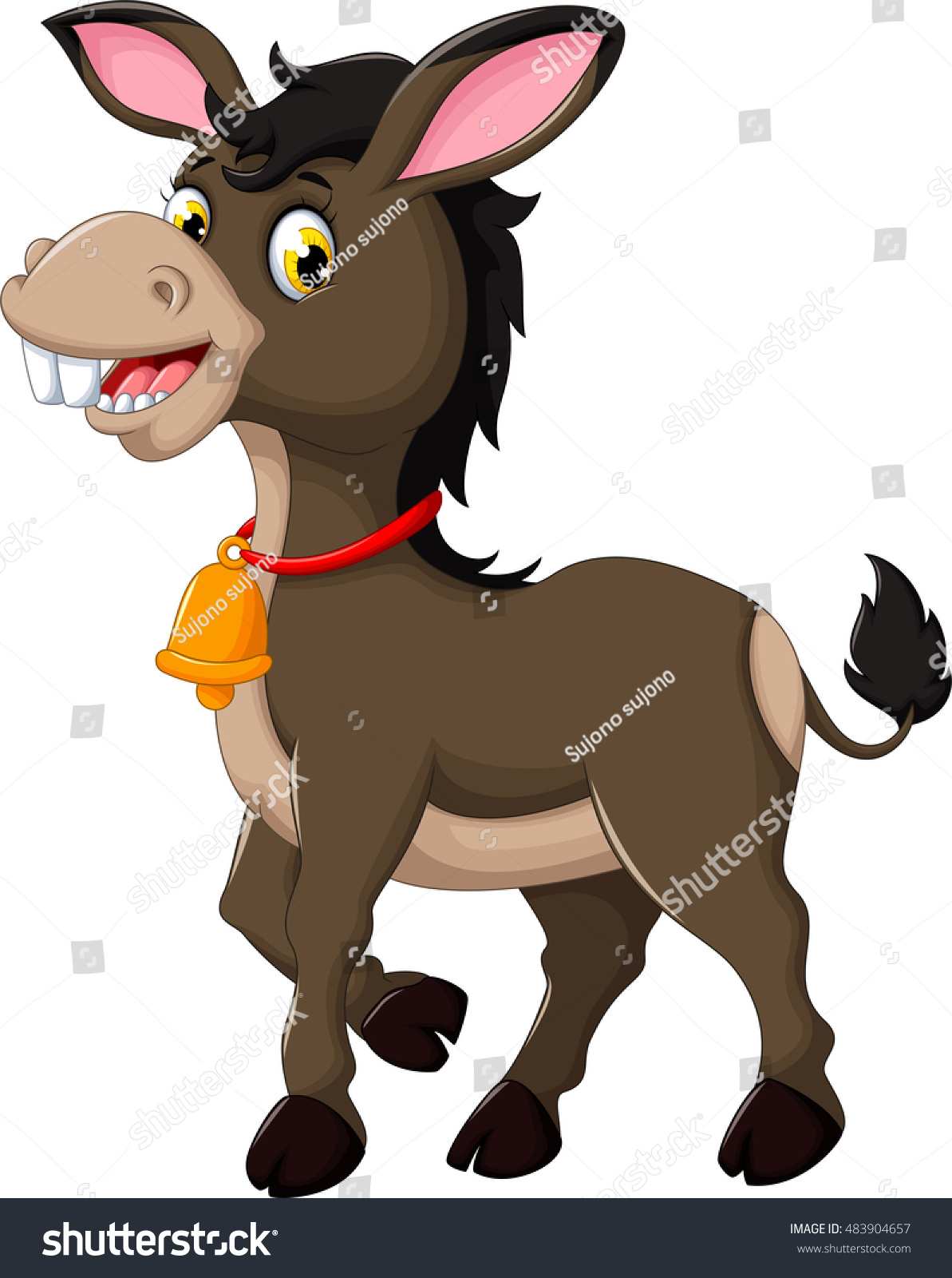 Cute Donkey Cartoon Walking Stock Vector (Royalty Free) 483904657
