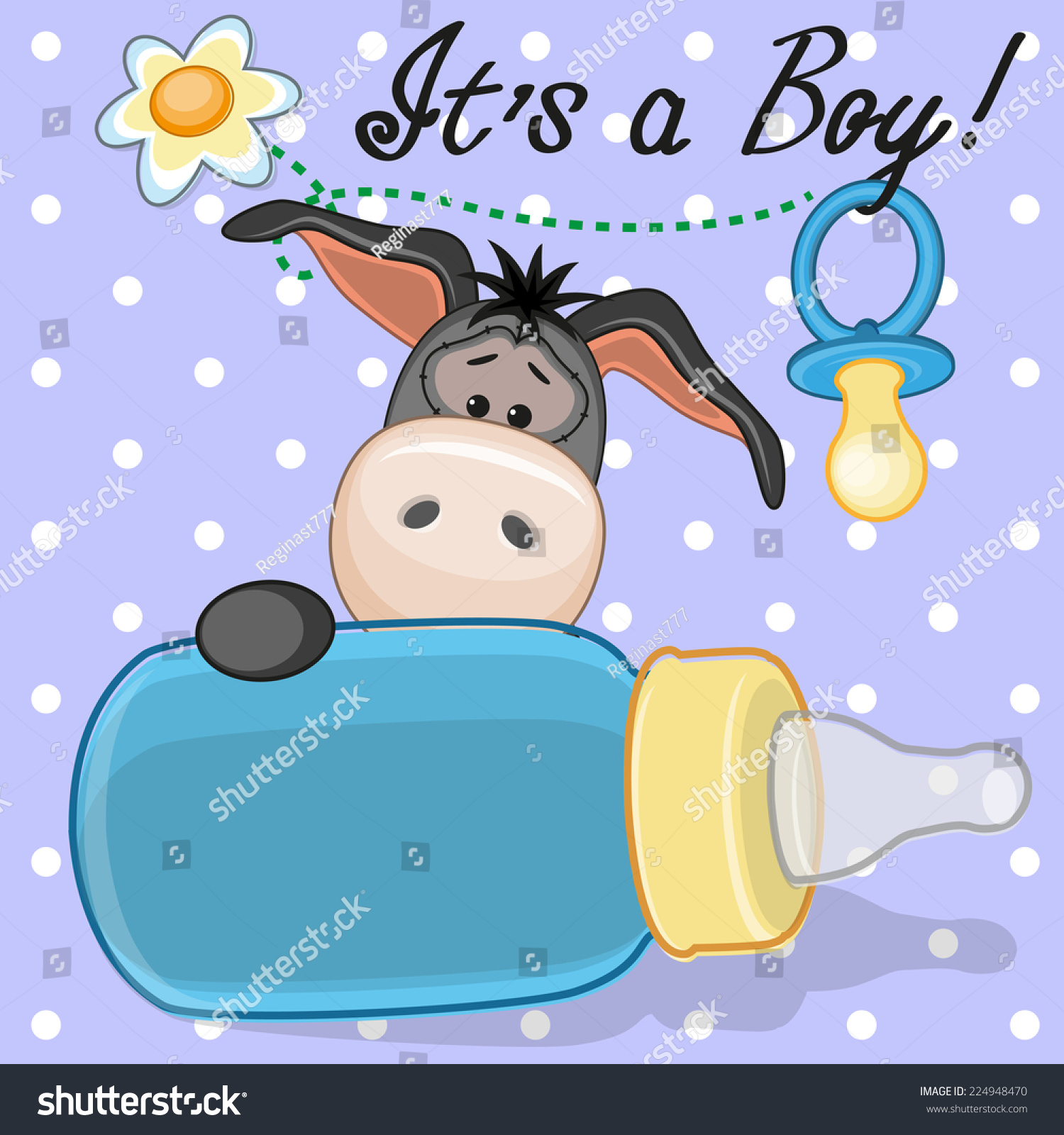 Cute Donkey Feeding Bottle Stock Vector (Royalty Free) 224948470 ...