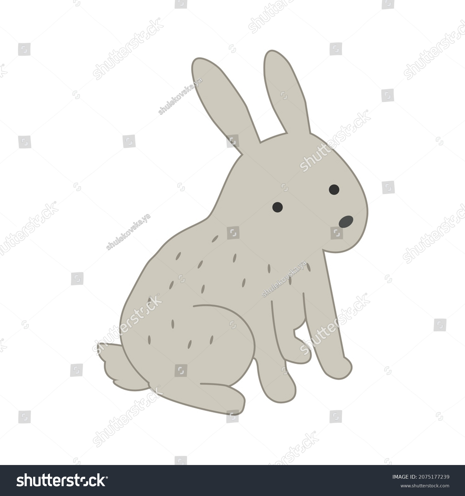 Cute Doodle Rabbit Vector Illustration Stock Vector (Royalty Free ...