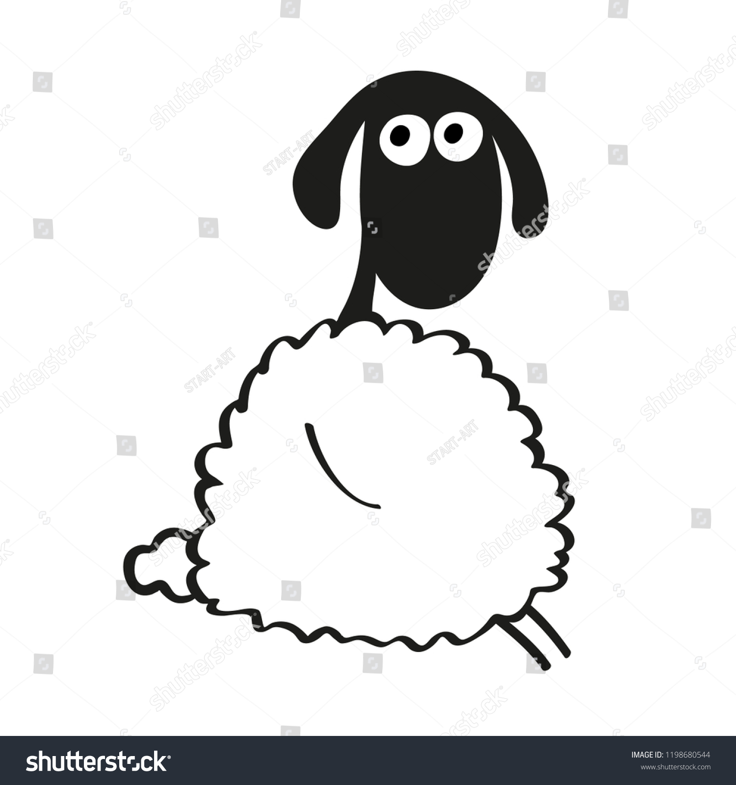 Cute Doodle Sheep: vector de stock (libre de regalías) 1198680544 ...