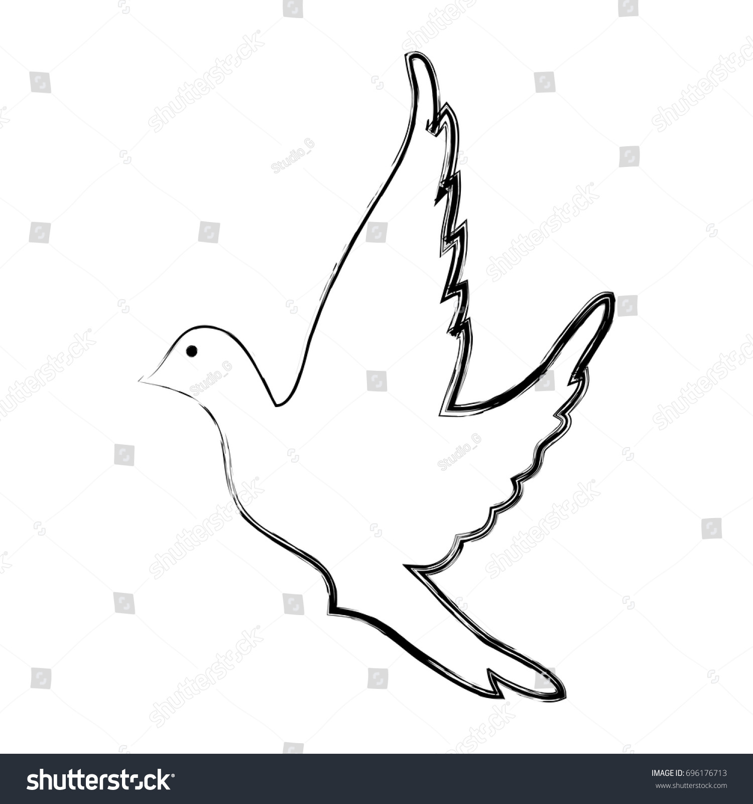 Cute Dove Flying Icon: vector de stock (libre de regalías) 696176713 ...