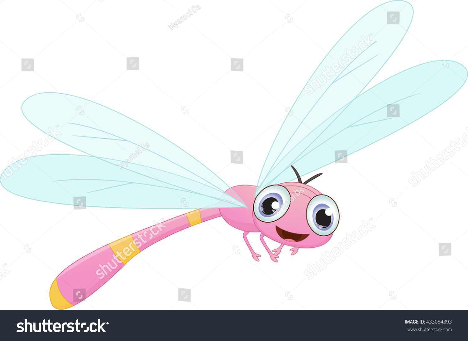 Cute Dragonfly Cartoon Stock Vector (Royalty Free) 433054393