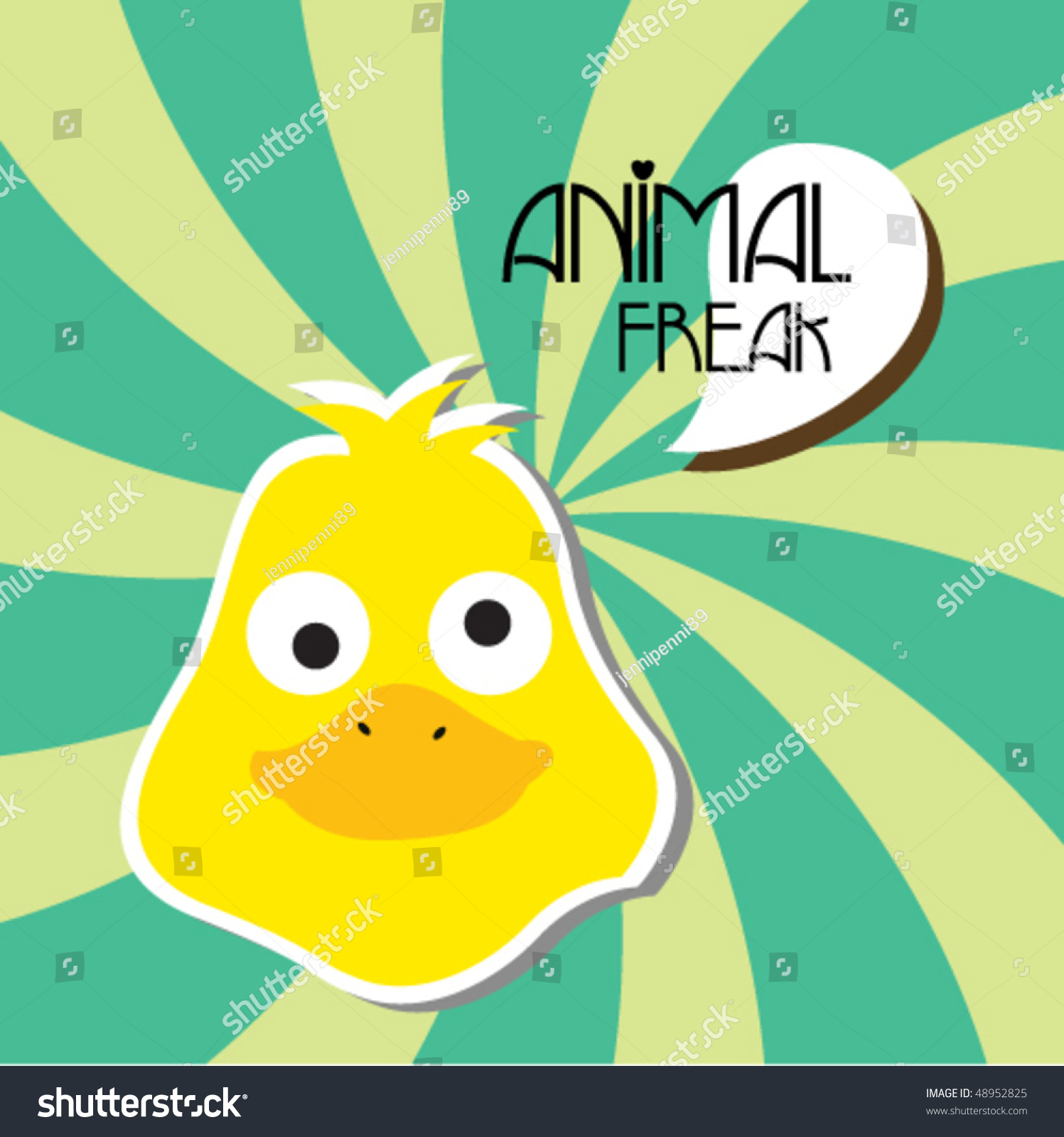 Cute Duck Card 7 Stock Vector (Royalty Free) 48952825 | Shutterstock