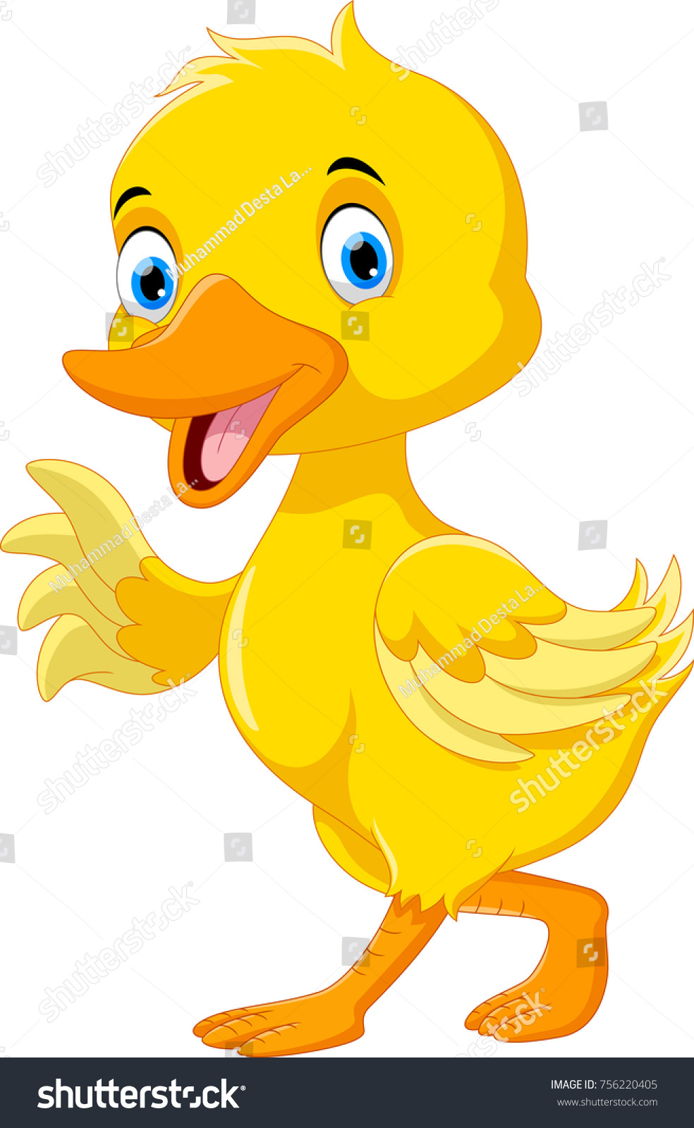 Cute Duck Cartoon Stock Vector (Royalty Free) 756220405